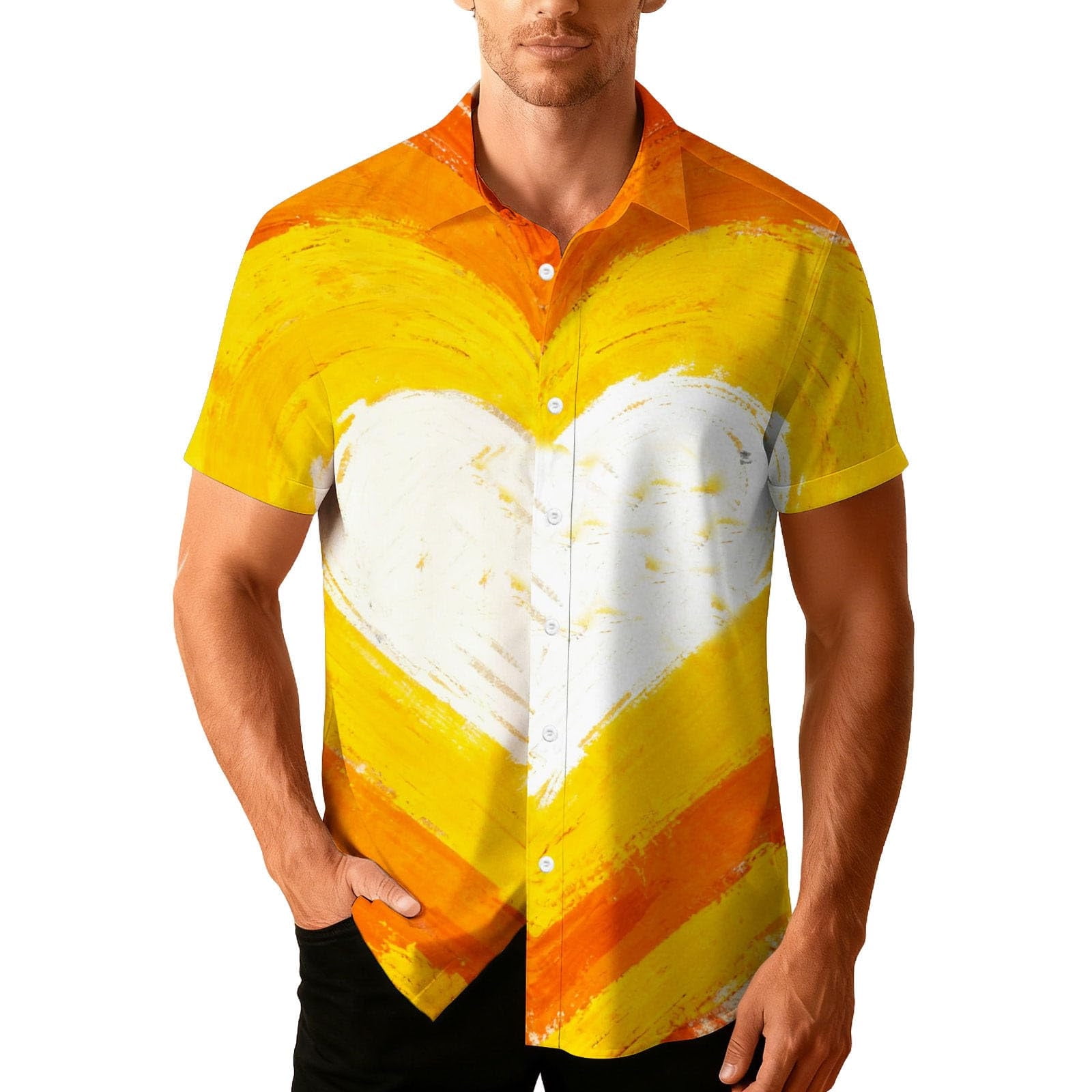 Mens Work Shirts Prin Long Sleeve Button Down Stylish Comfort Blouse ...