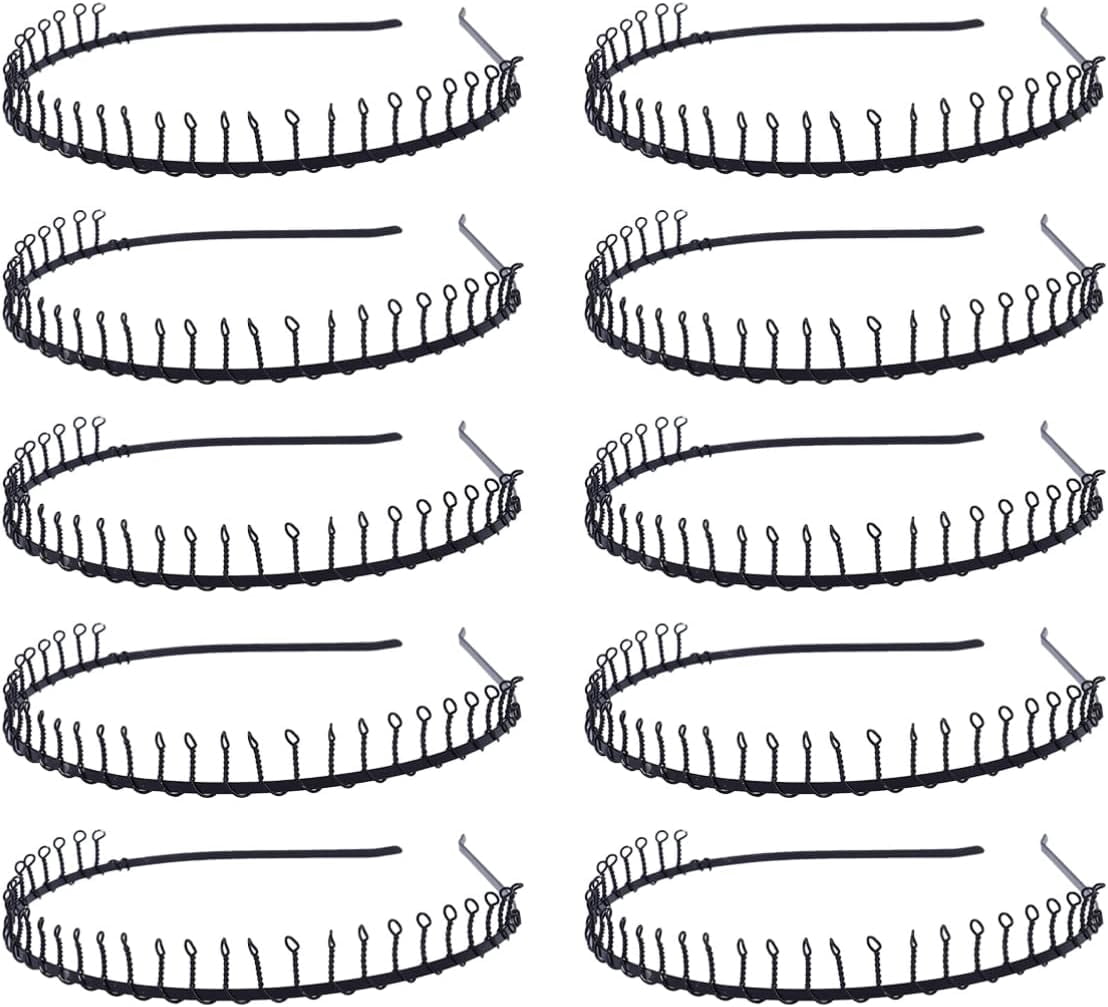 Mens Workout Headbands 24pcs Teeth Comb Headband Metal Wire Teeth Hair ...