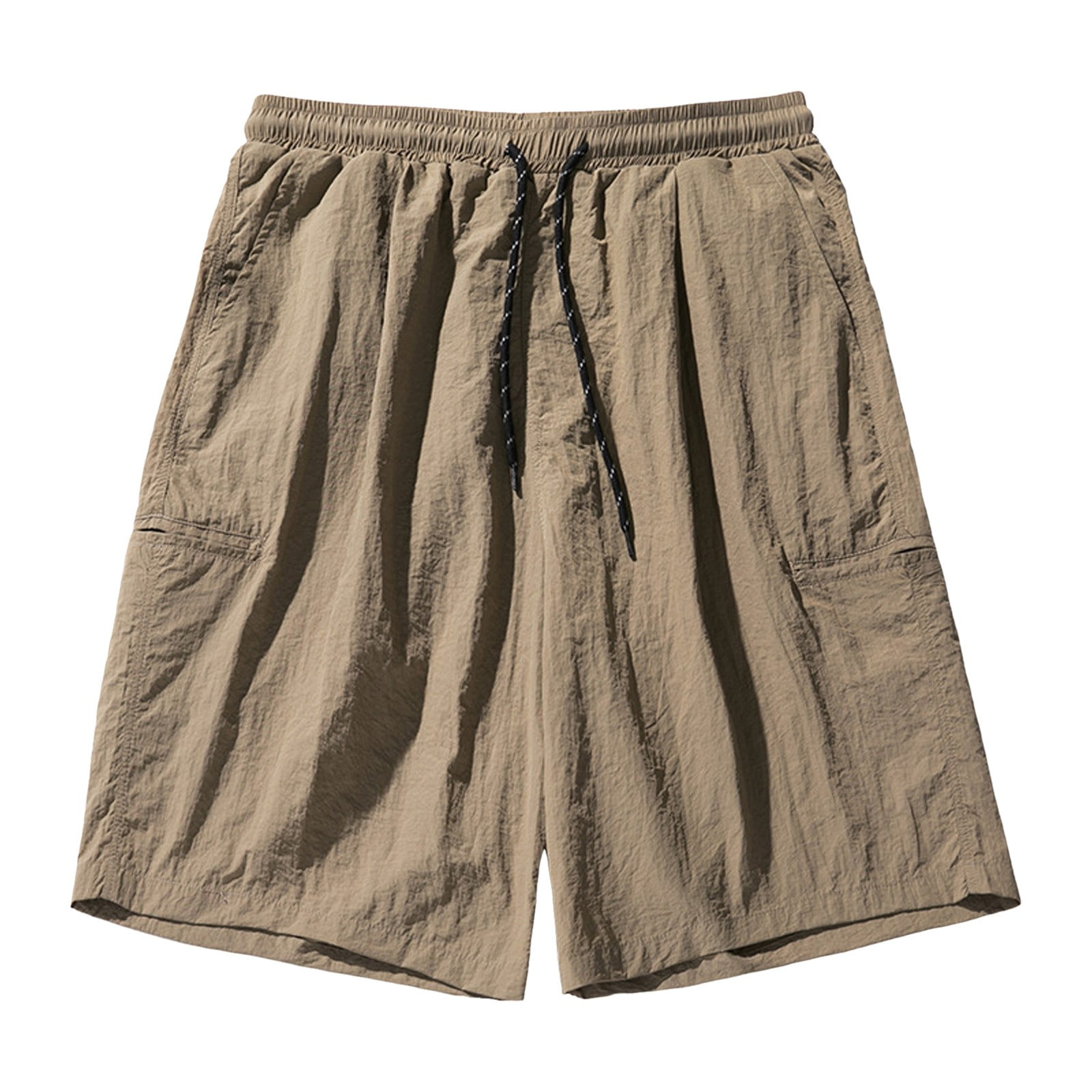Mens Workout Shorts Male Summer Slightly Wrinkled Cargo Shorts Cool ...