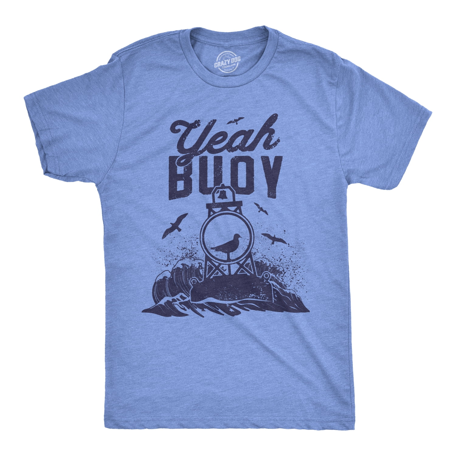 Mens Yeah Buoy T Shirt Funny Seagull Beach Vacation Tee Graphic Tees - Walmart.com