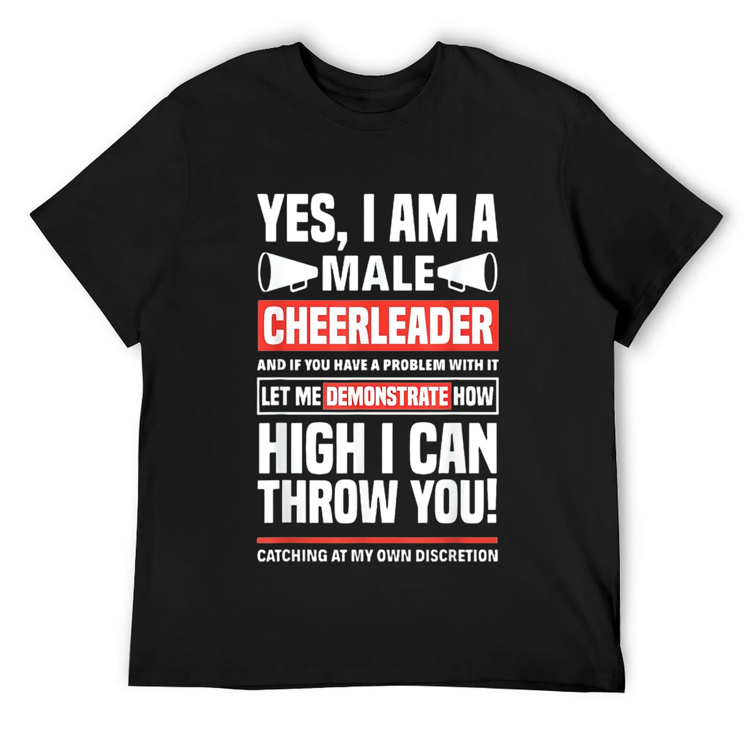 Mens Yes I Am A Male Cheerleader Cheerleading Cheerdance Gymnast T ...
