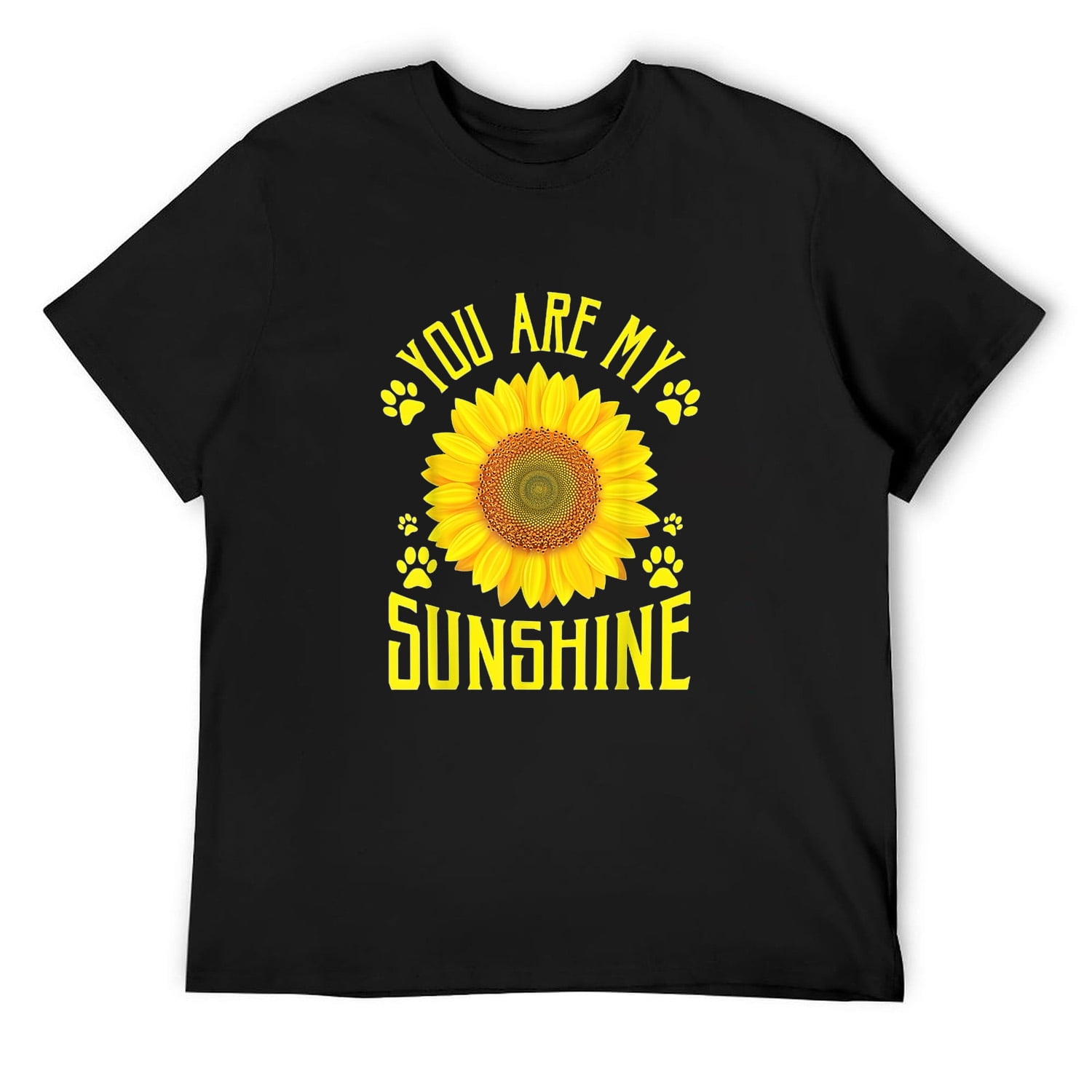 Mens You Are My Sunshine Sunflower T Shirt Black Large