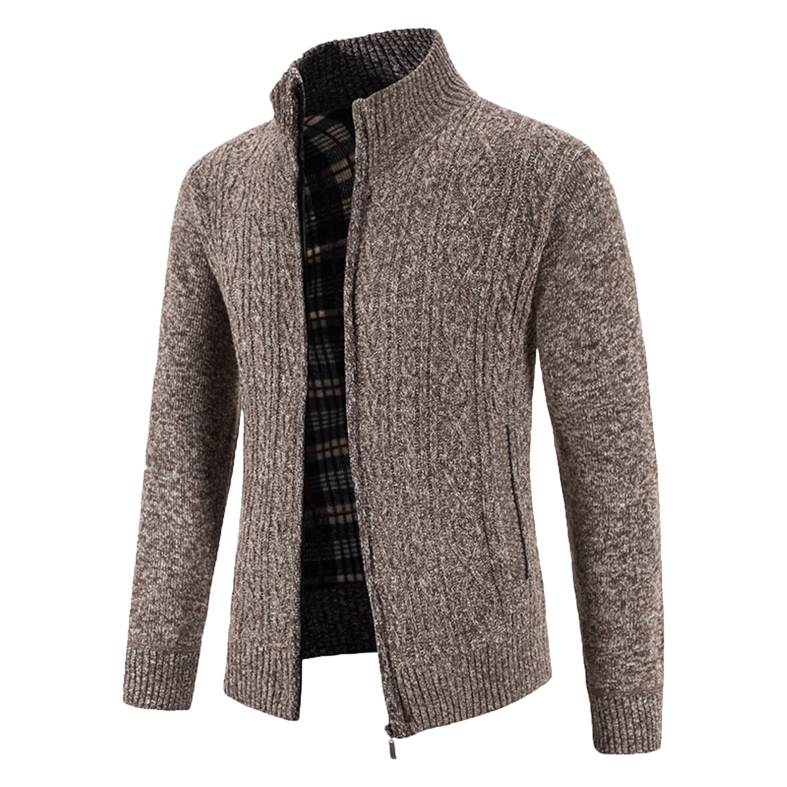 Mens Zip Up Cardigan Sweater - Men's Sweater Coat Zip Front Knitted ...