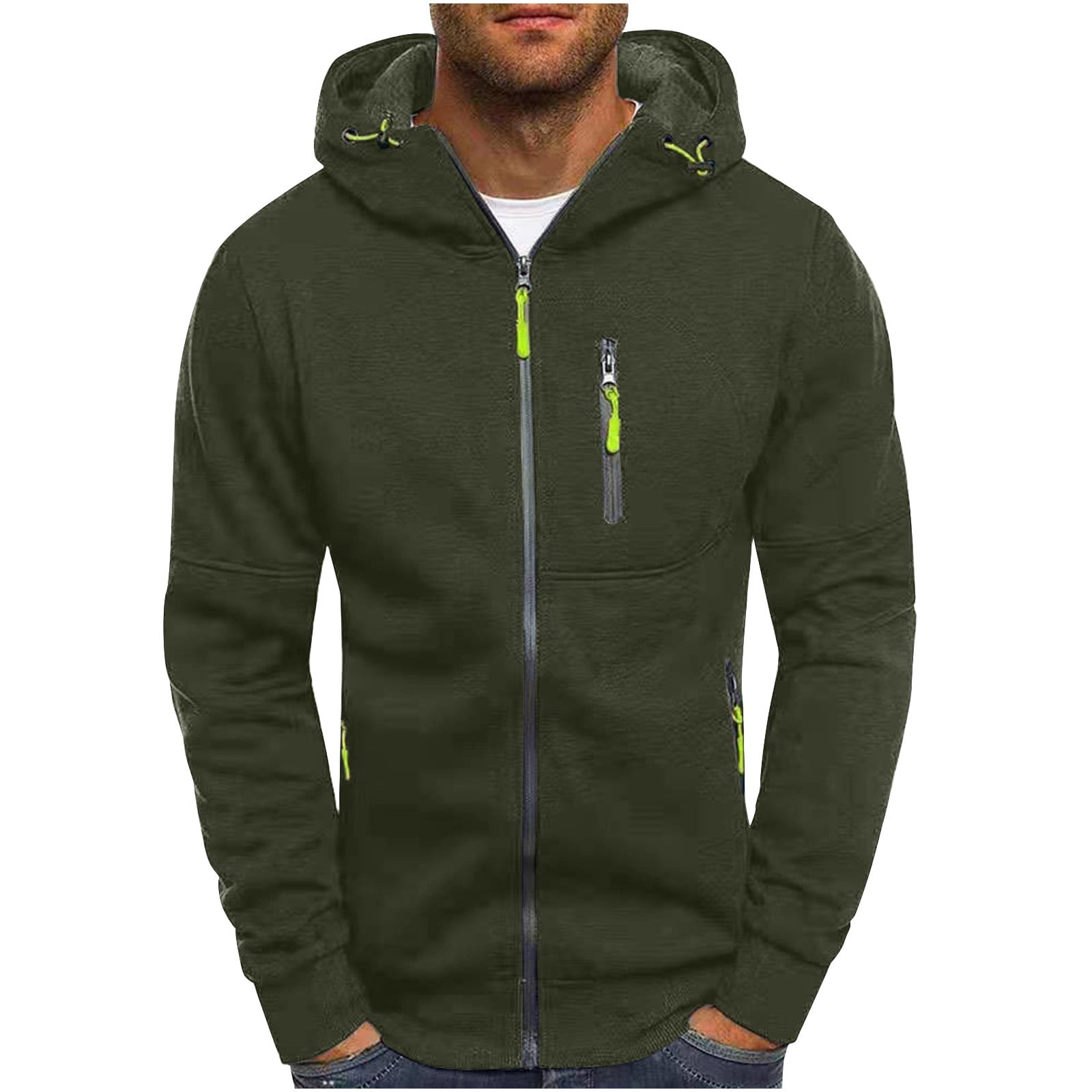 Walmart Men's Fashion Zip Up Hoodies, Soft Casual Hooded Sweatshirts ...