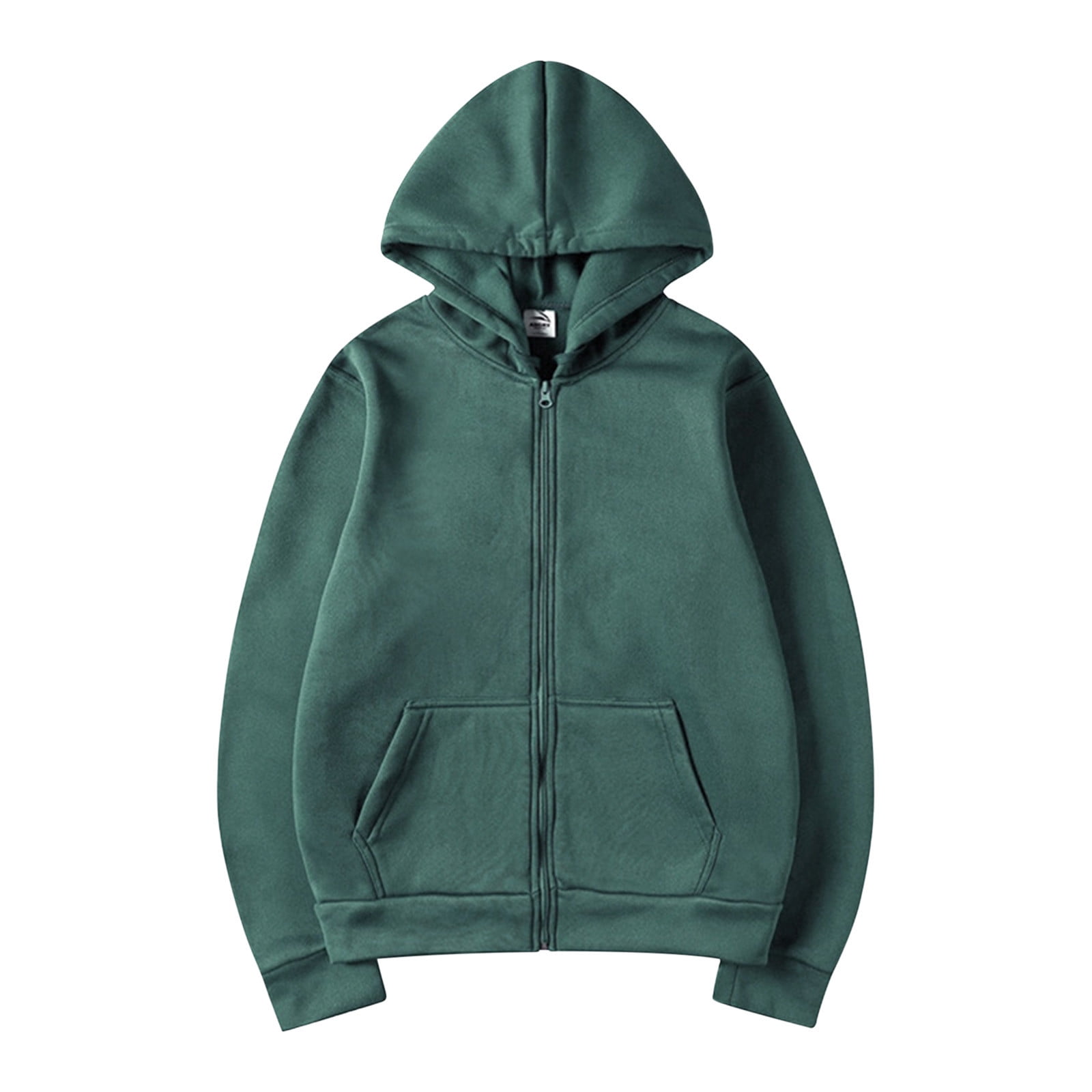 Mens Zip Up Hoodies Long Sleeve Sweatshirt Drawstring Preppy Casual ...