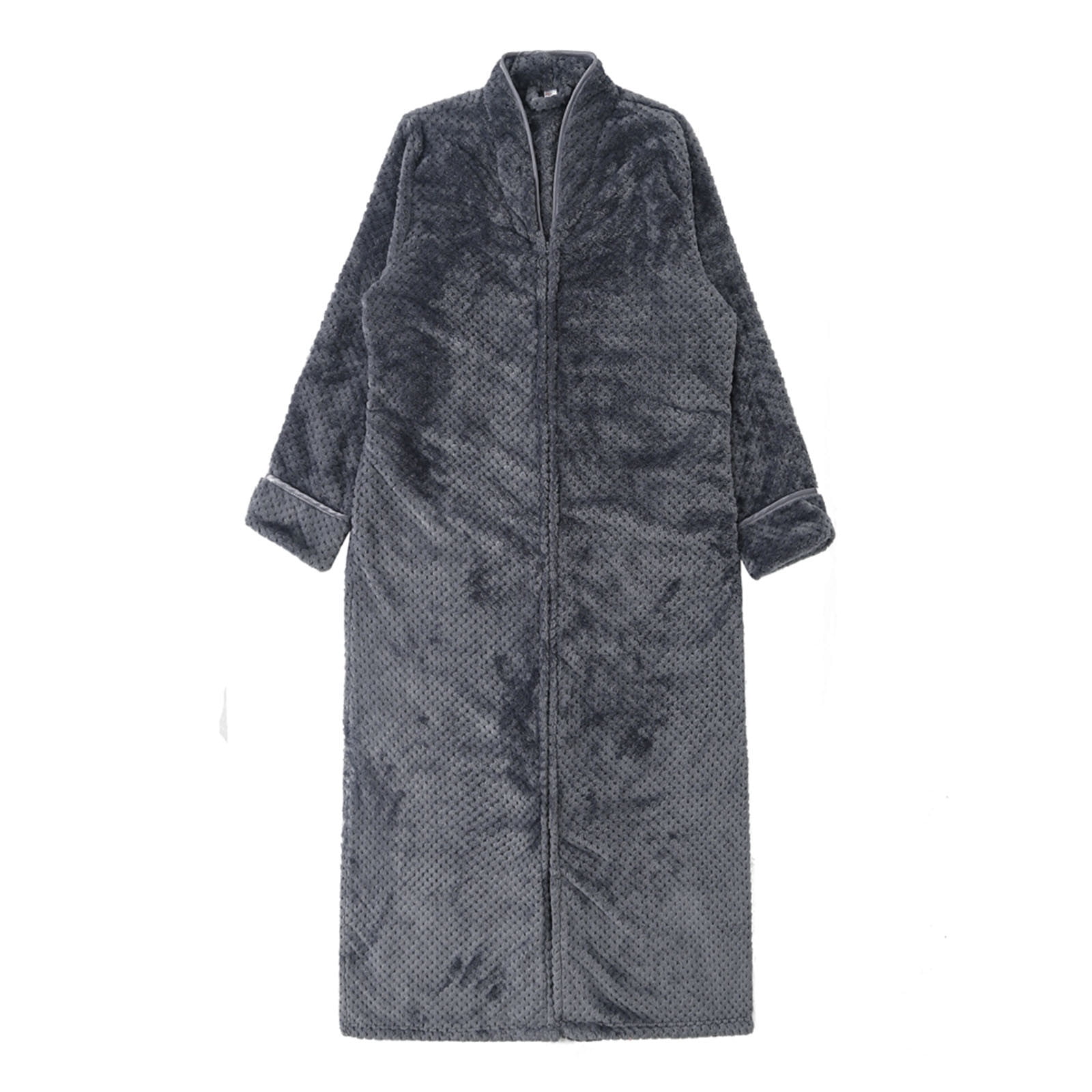 Mens Ziped Robes, Fleece Robes for Men, Plush Long Warm Loungewear Mens ...