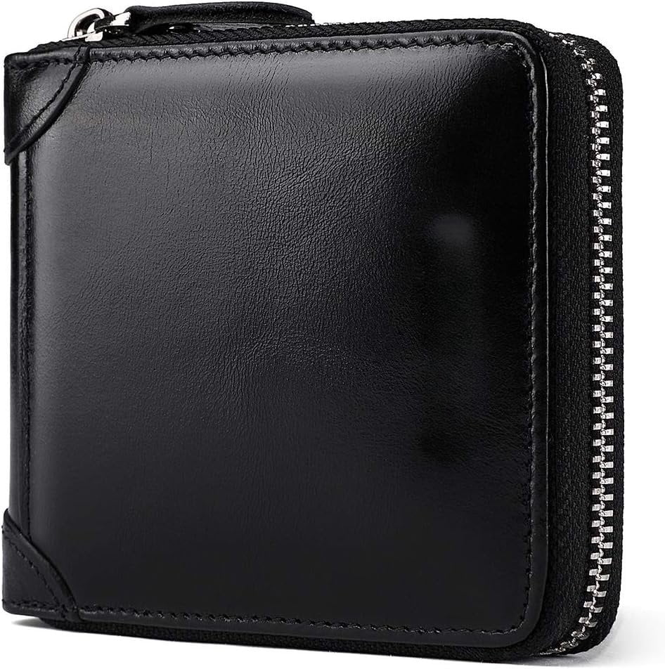 Mens Zipper Wallet RFID Secure Large Capacity Double Fold Multi-card ...