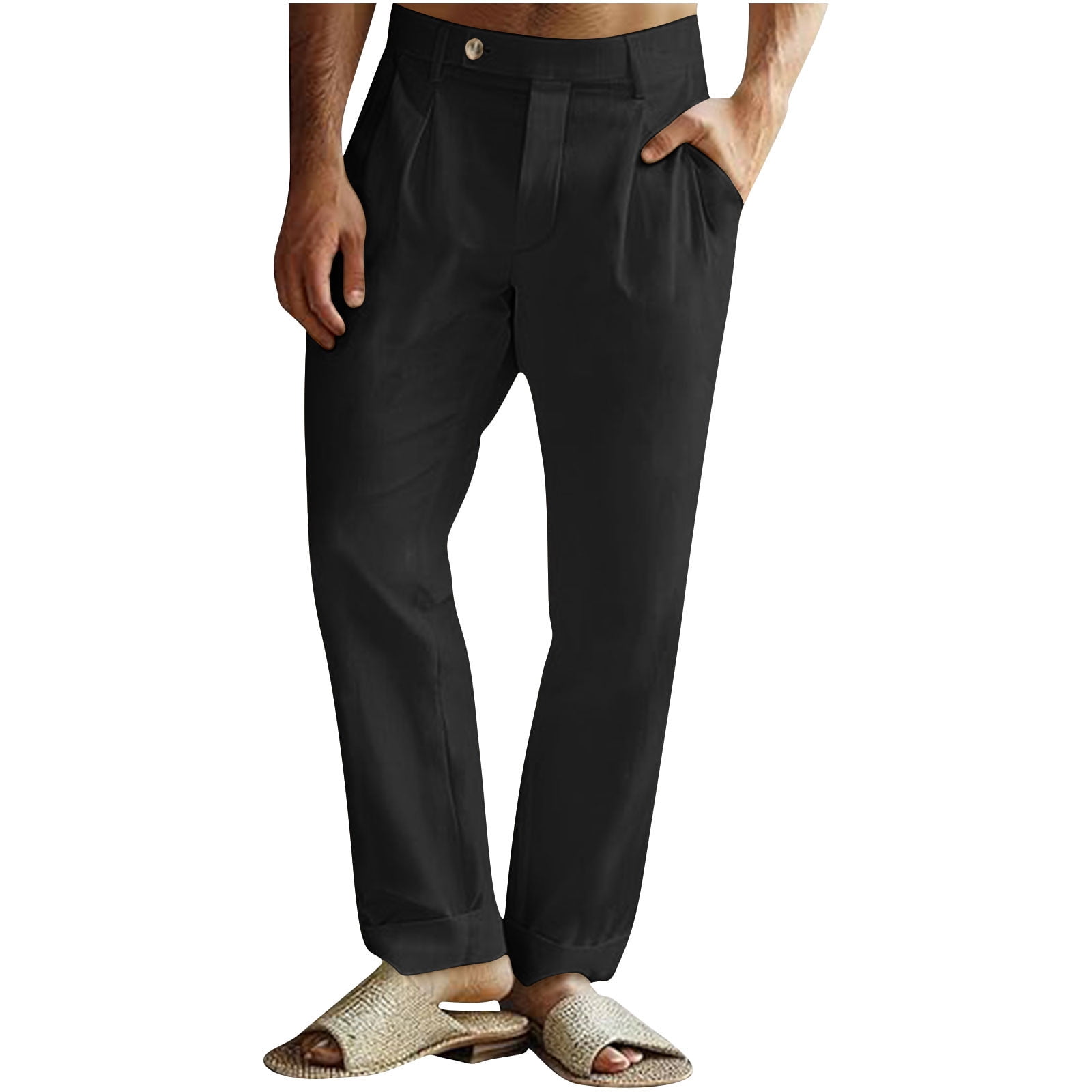 Mens and Big Men's Mens Pants Fashion Solid Color Casual Holiday Pocket ...