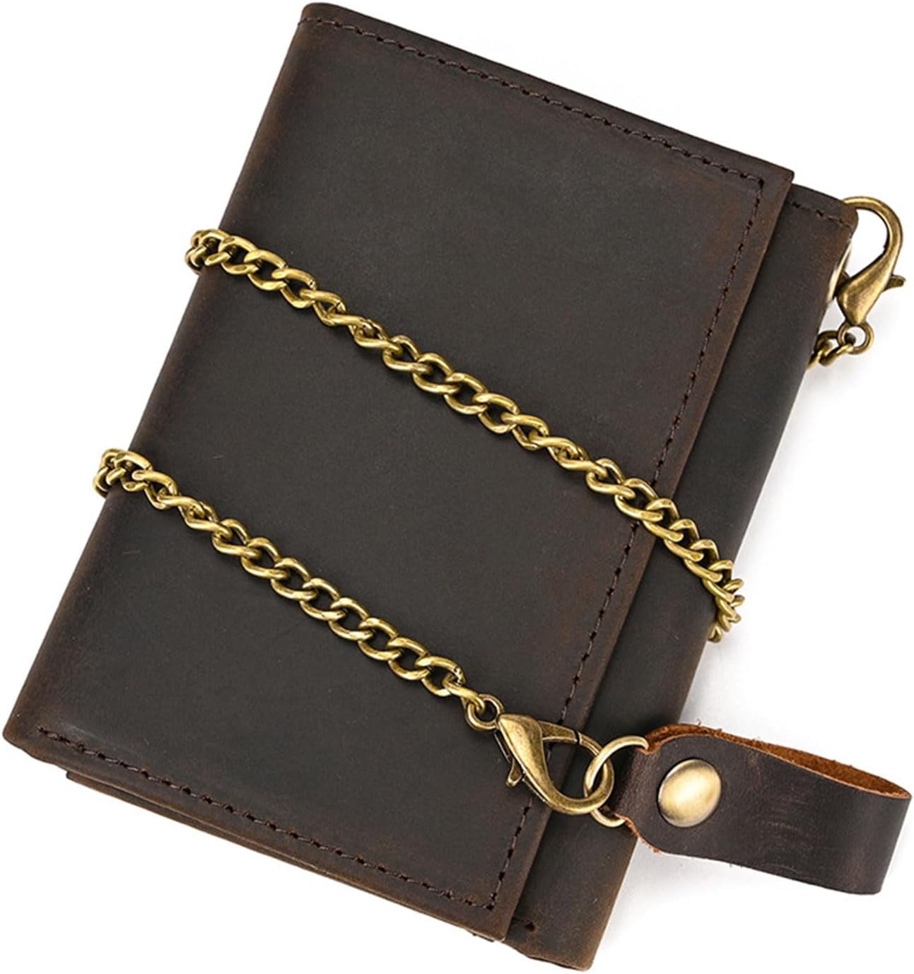 Mens leather wallet Chain small RFID Blocking trifold Wallet Slim ...