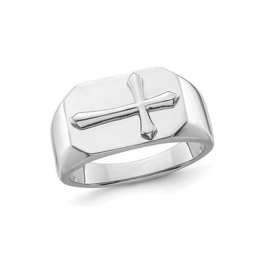 Forever New Created White Sapphire Sterling Silver Sideways Cross Men's ...