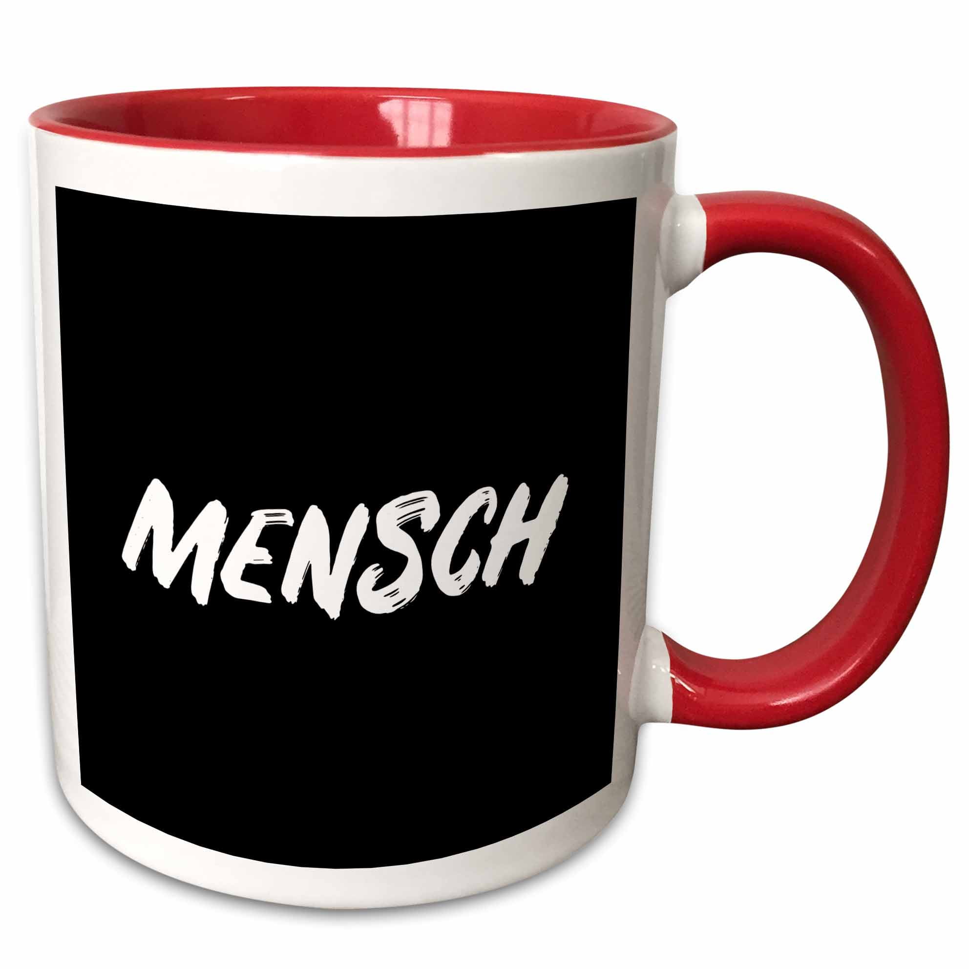 3drose, Mensch. White Paint Lettering on a Black Background., 11oz Two ...