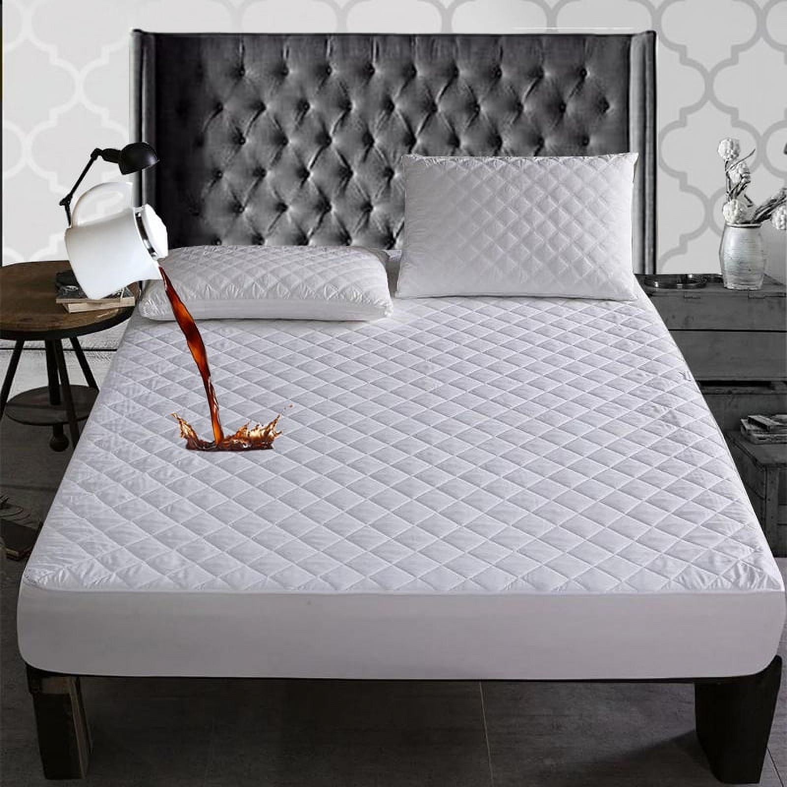 Mensdor Twin Size Waterproof Mattress Protector, Cooling Quilted Cover ...