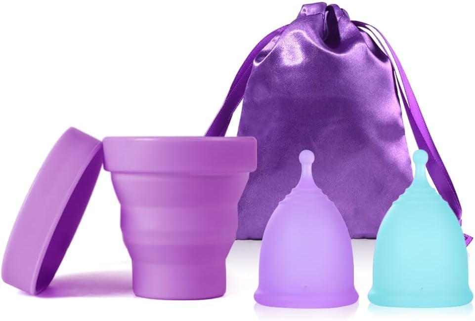 Menstrual Cups with Collapsible Storage Cup, Leak-Proof Design with ...