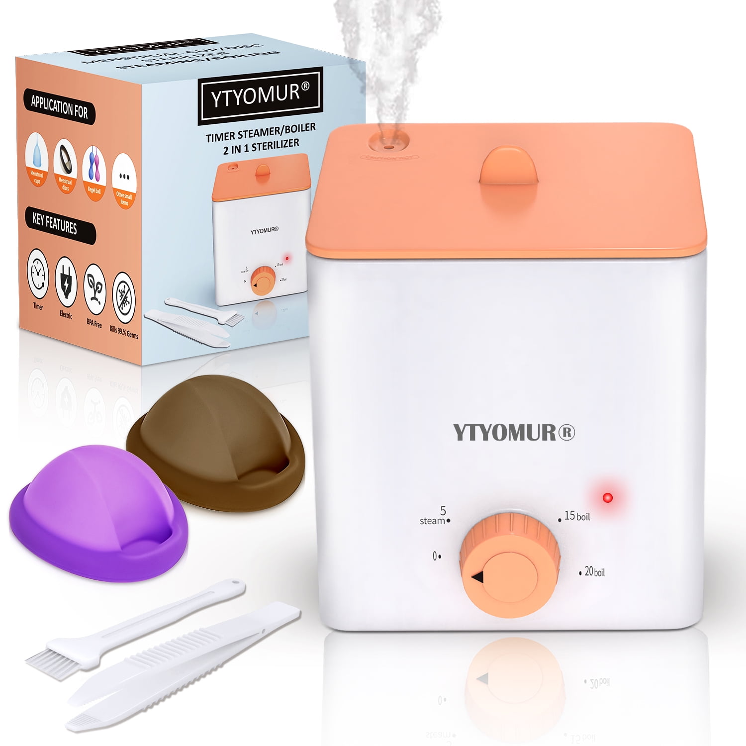 YTYOMUR Menstrual Disc Sterilizer with 2 Reusable Discs | Period Cup ...