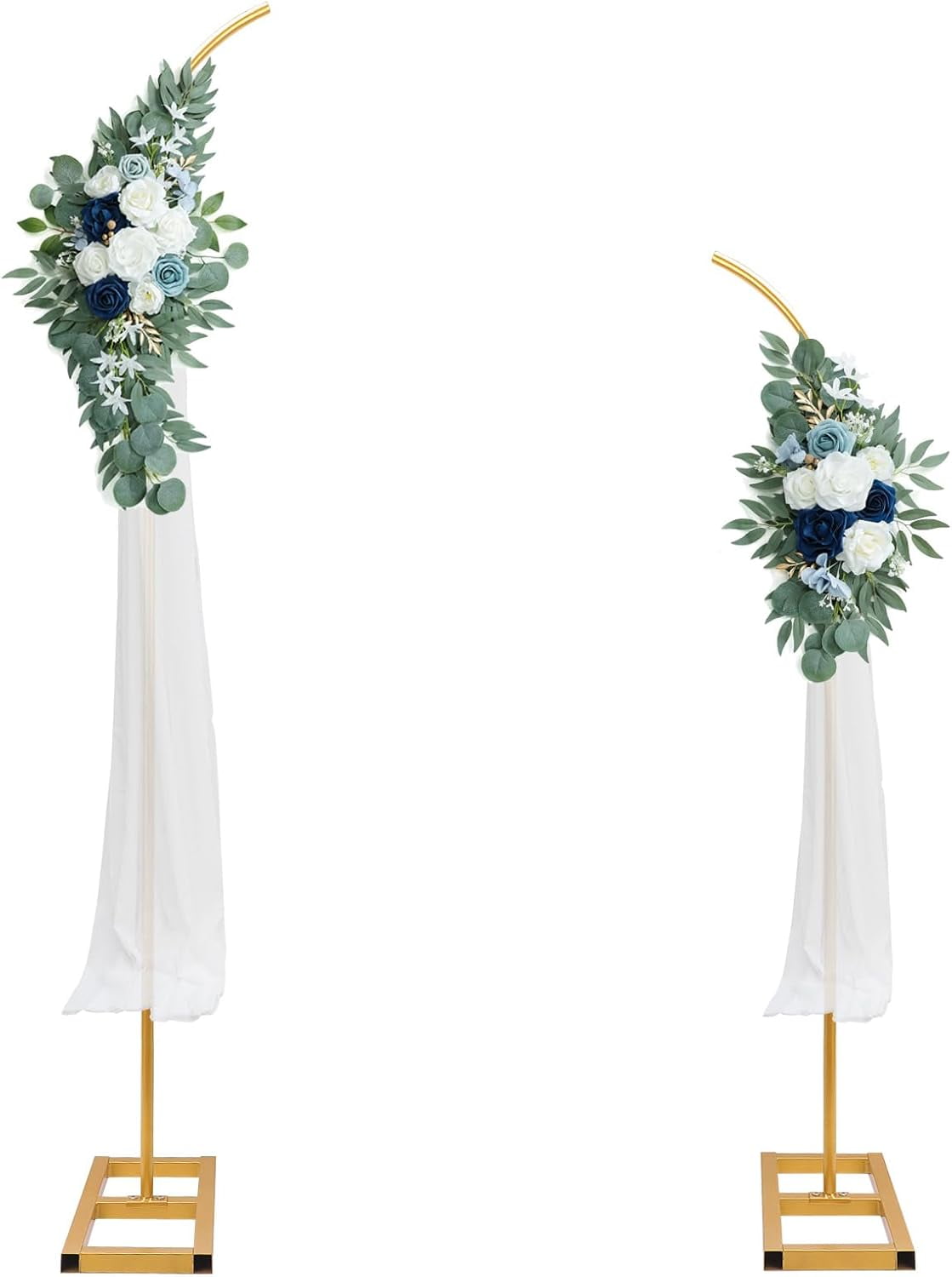 Mental Arch Backdrop Stand,Set of 2 Gold Half Flower Arch Stand for ...