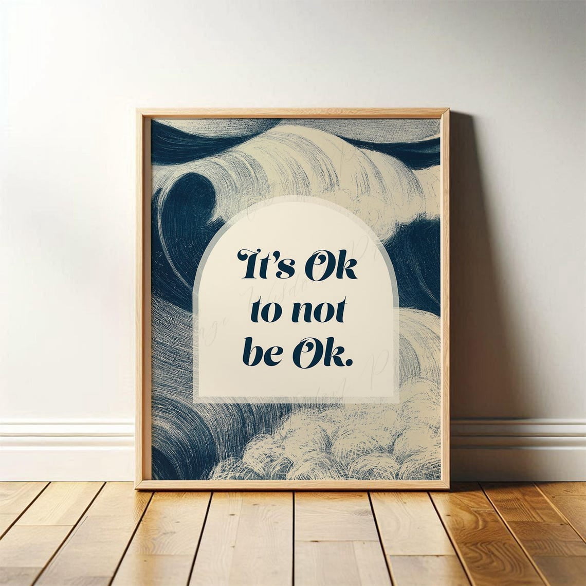 Mental Health Art: "It'S Ok To Not Be Ok Print", Mid-Century Wall Art ...