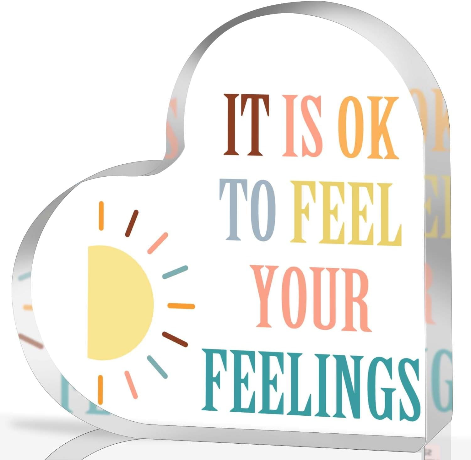 Mental Health Awareness Decor, Psychotherapy Affirmations Heart Acrylic ...