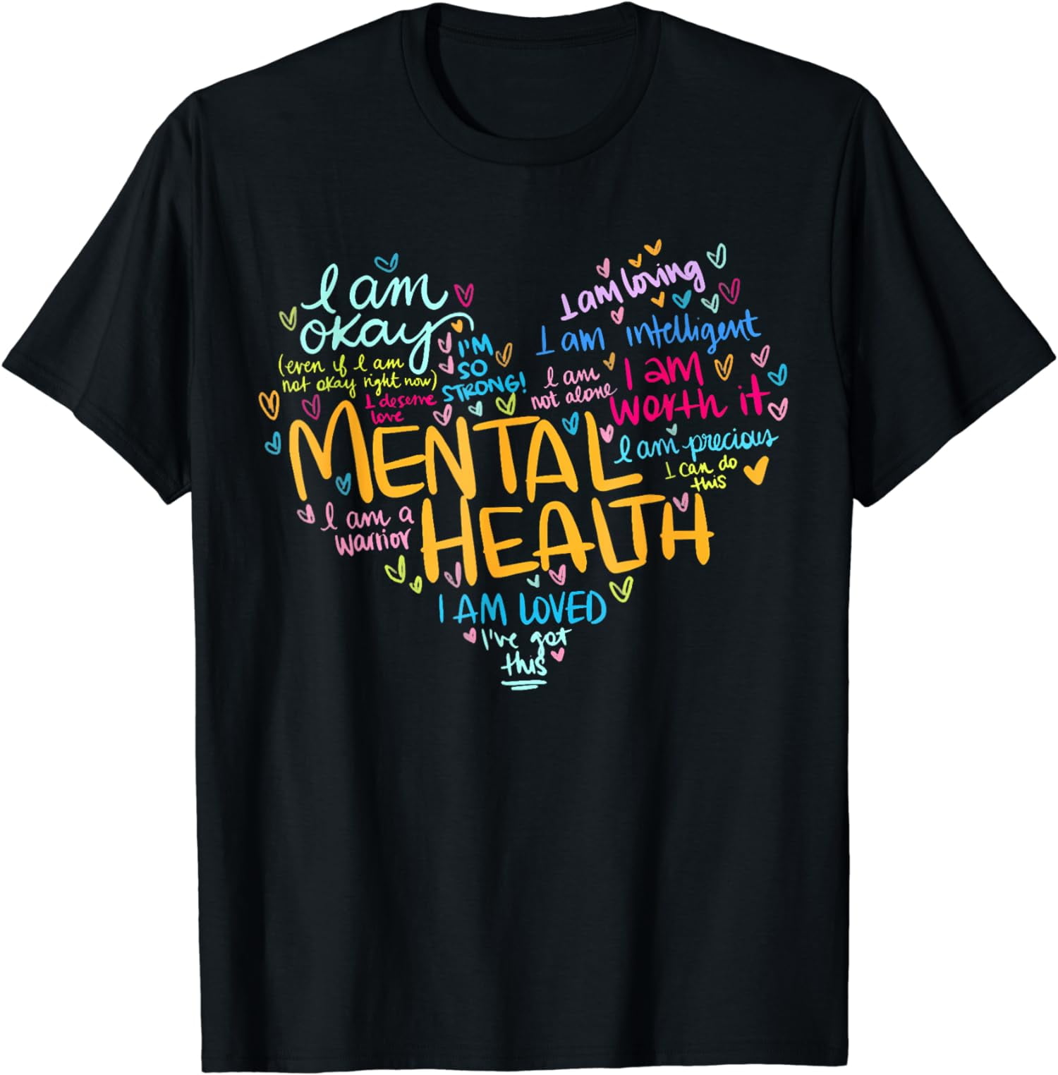 Mental Health Awareness Heart Shape Gifts Depression T-Shirt - Walmart.com