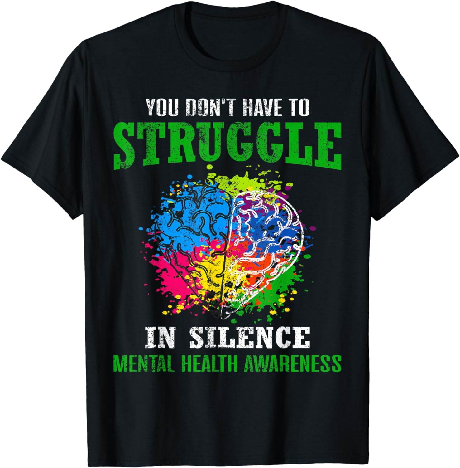 Mental Health Awareness Month Fight Stigma Mental Disease T-Shirt ...