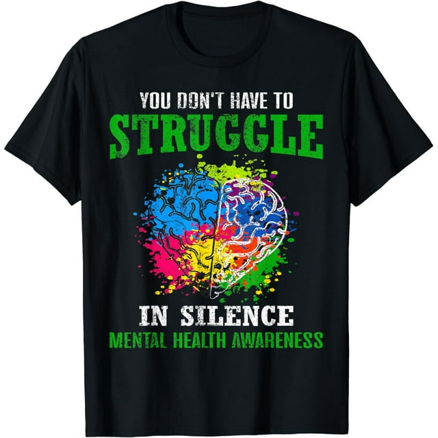 Mental Health Awareness Month Fight Stigma Mental Disease T-Shirt - Walmart.com