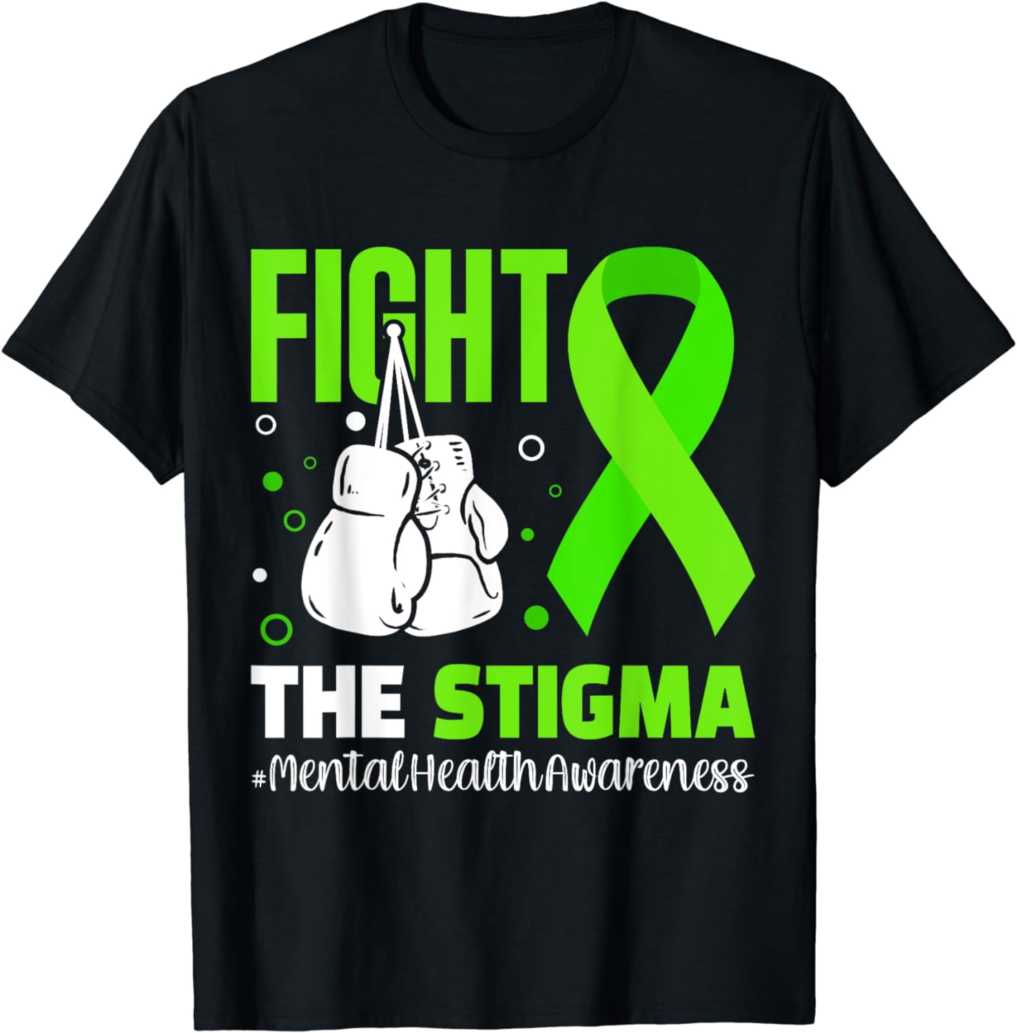 Mental Health Awareness Month Green Ribbon Fight the Stigma Cotton T-Shirt - Walmart.com