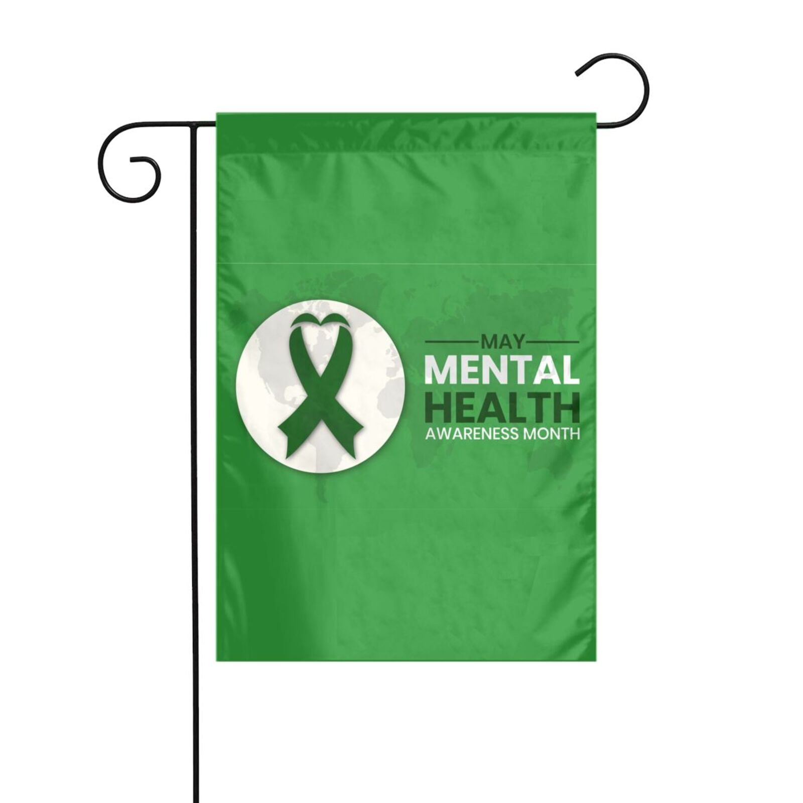 Mental Health Awareness Month Green Ribbon Garden Flag Double Sided ...