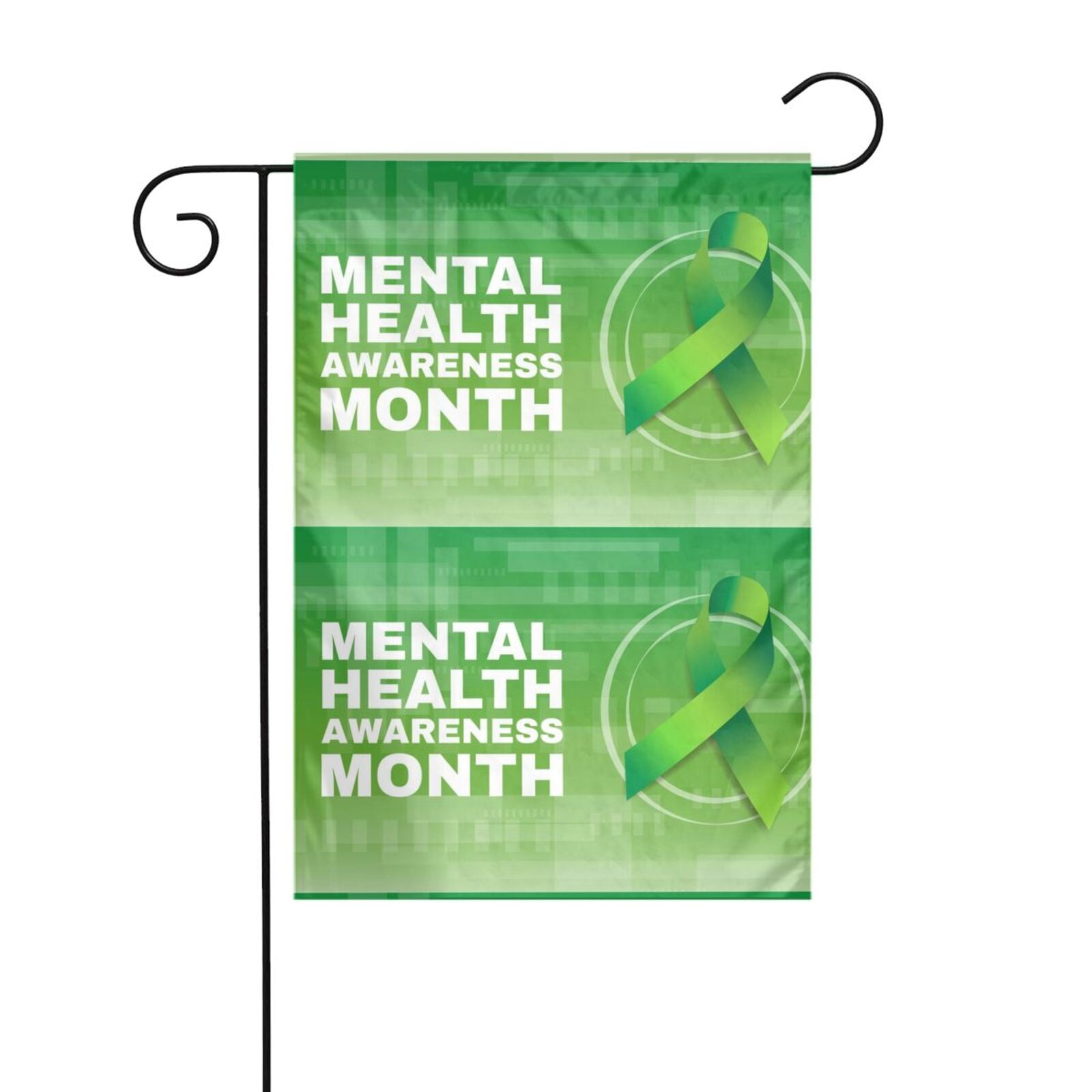 Mental Health Awareness Month Green Ribbon Garden Flag Double Sided ...