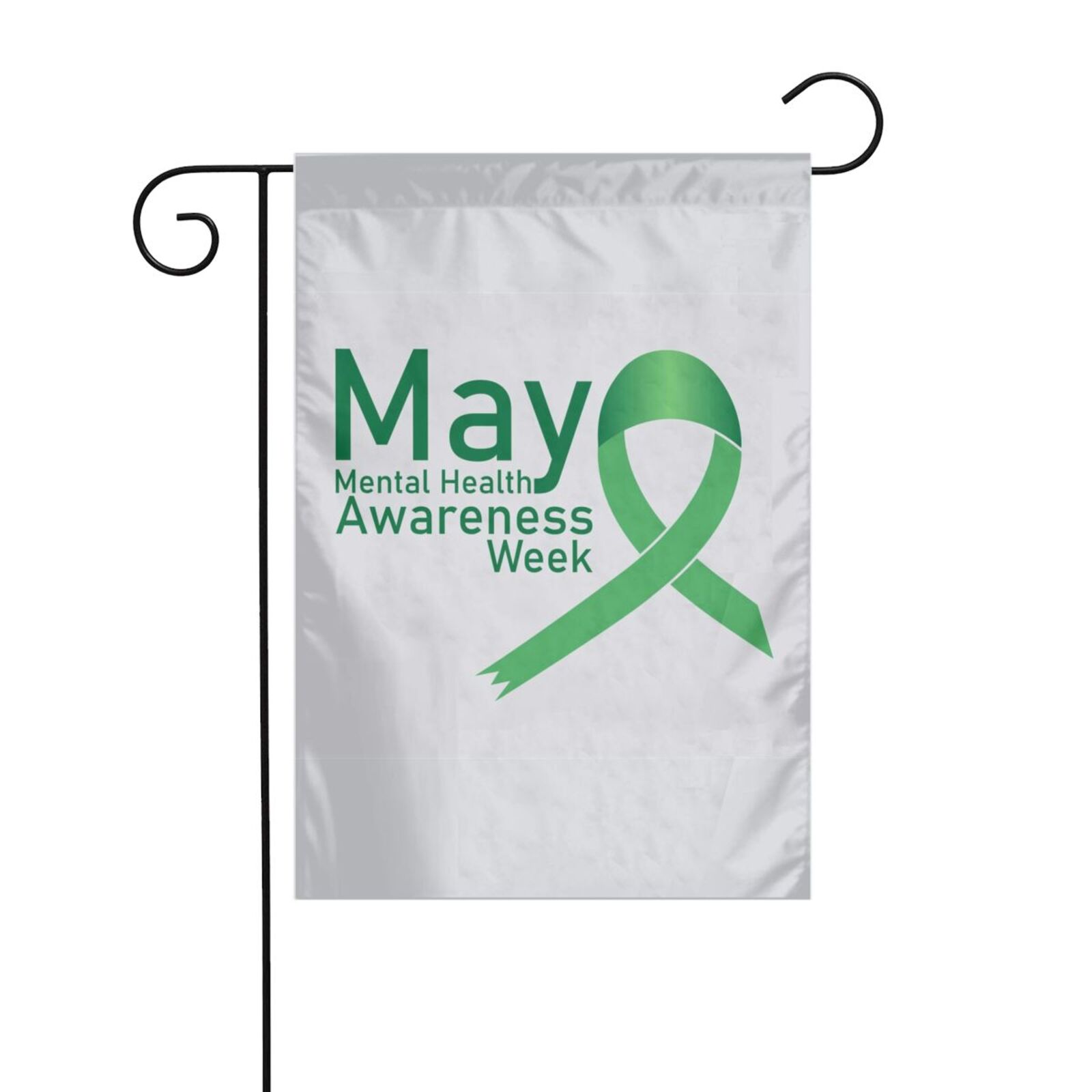 Mental Health Awareness Month Green Ribbon Garden Flag Double Sided ...
