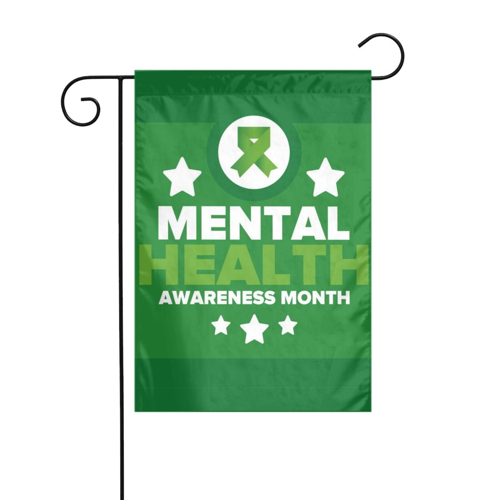 Mental Health Awareness Month Green Ribbon Garden Flag Double Sided ...