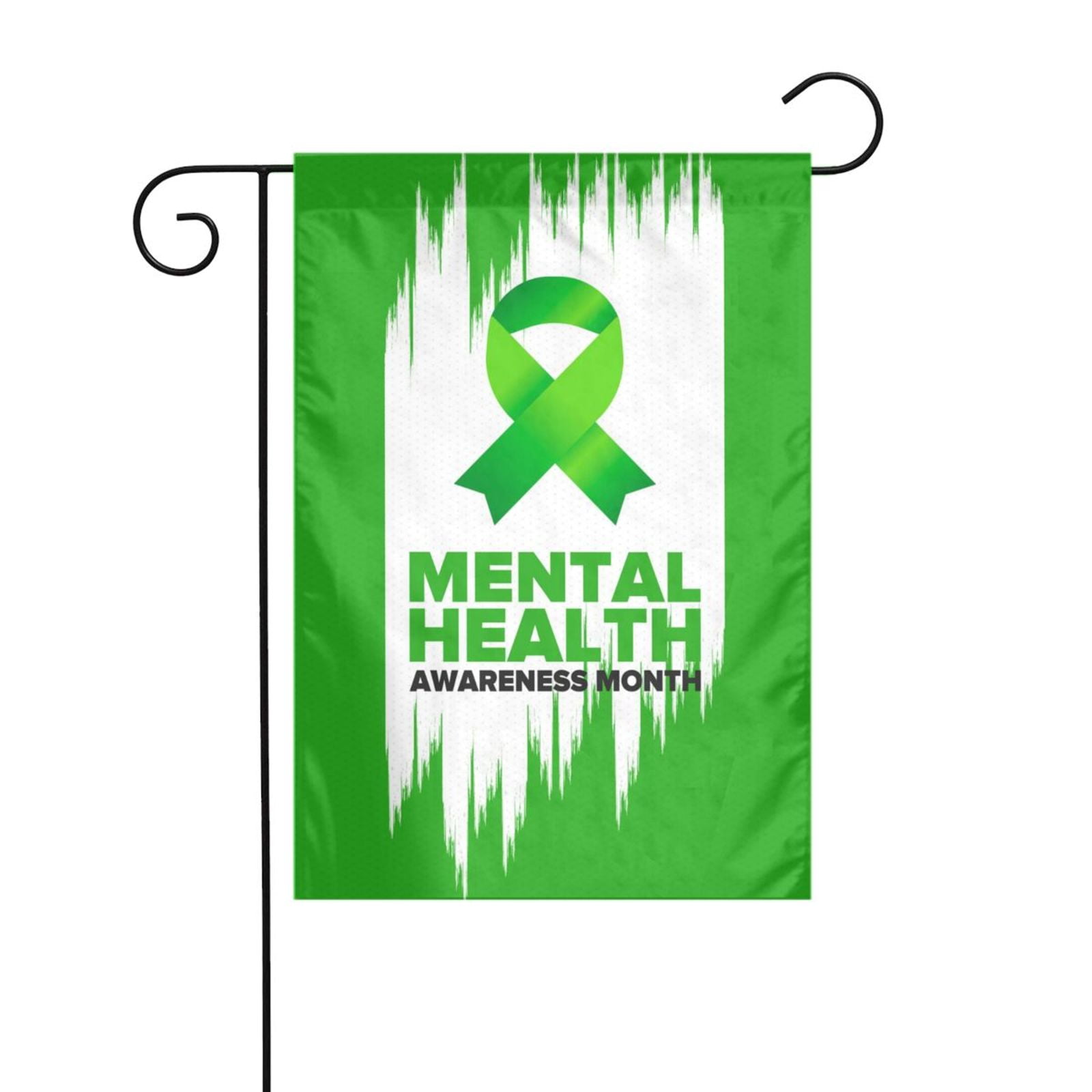 Mental Health Awareness Month Green Ribbon Garden Flag Double Sided ...