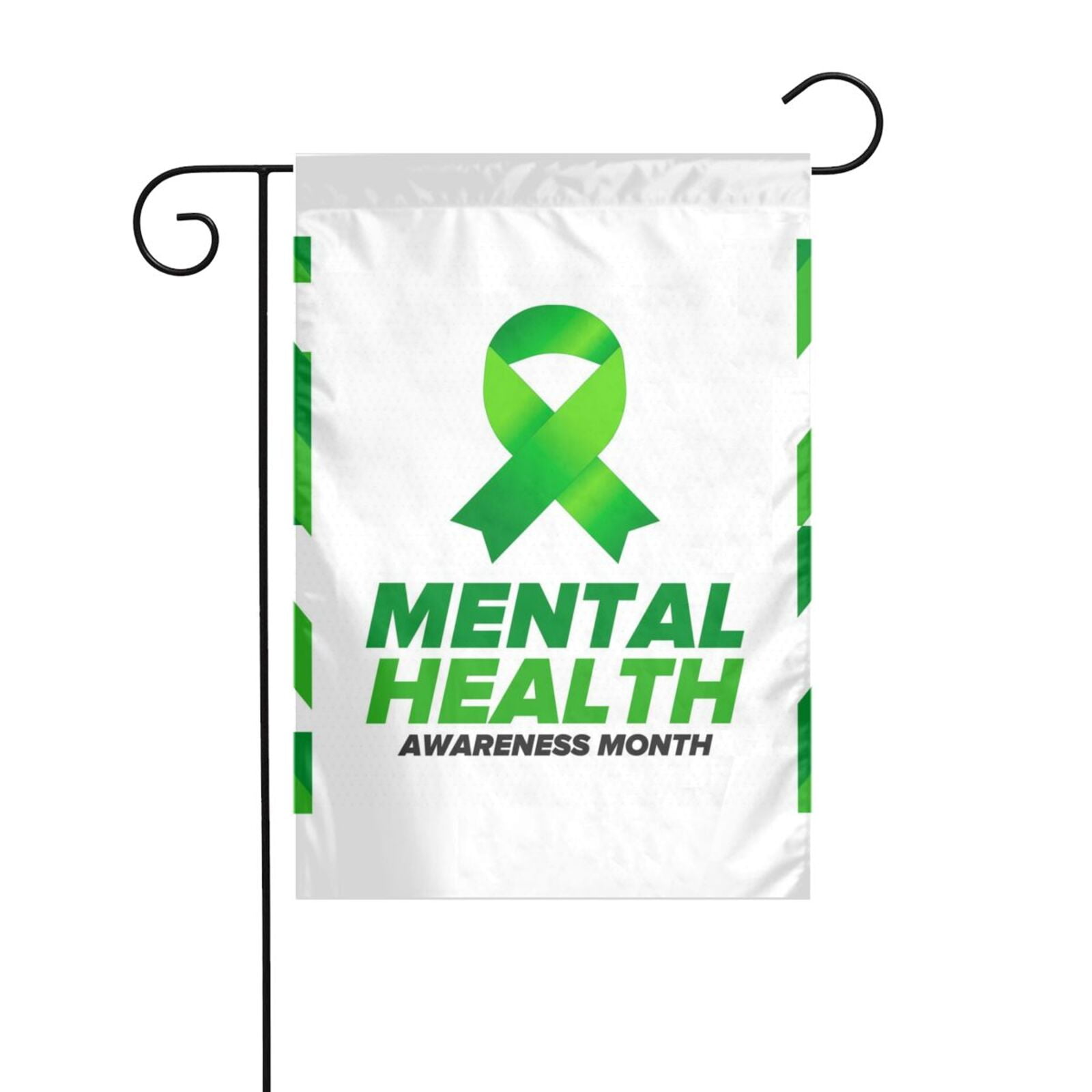 Mental Health Awareness Month Green Ribbon Garden Flag Double Sided ...