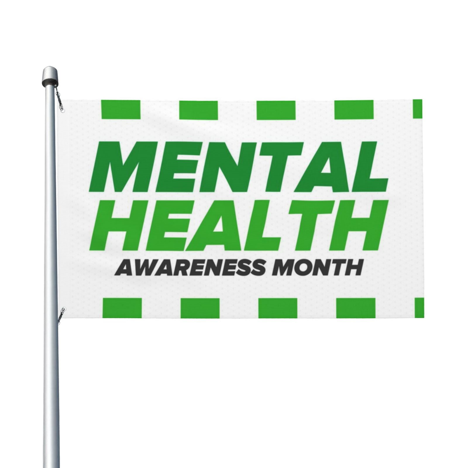 Mental Health Awareness Month Green Ribbon Garden Flags 3x5 Ft ...