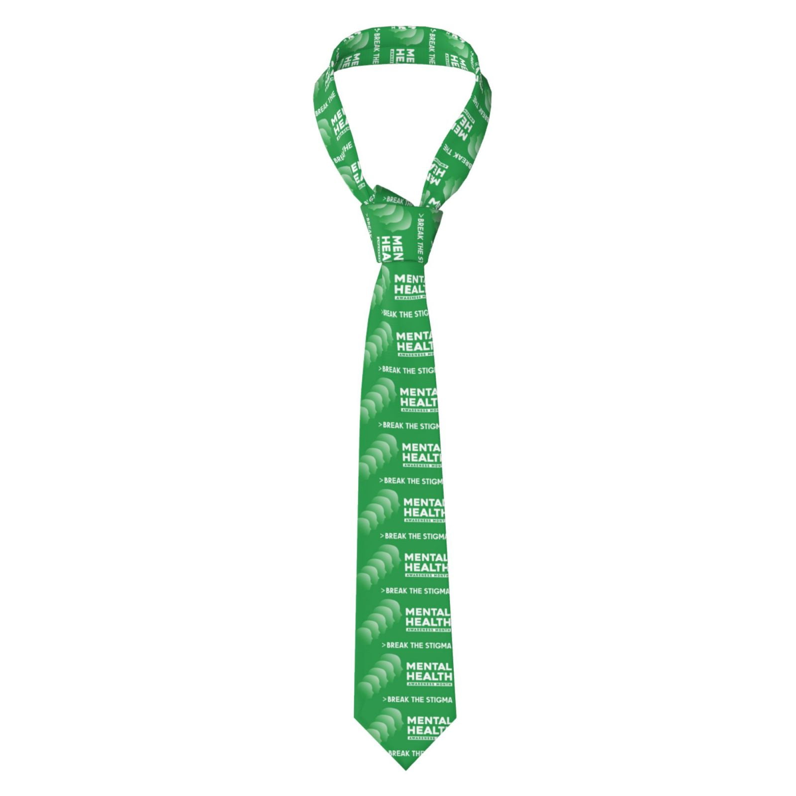 Mental Health Awareness Month Green Ribbon Silk Ties For Men Casual ...