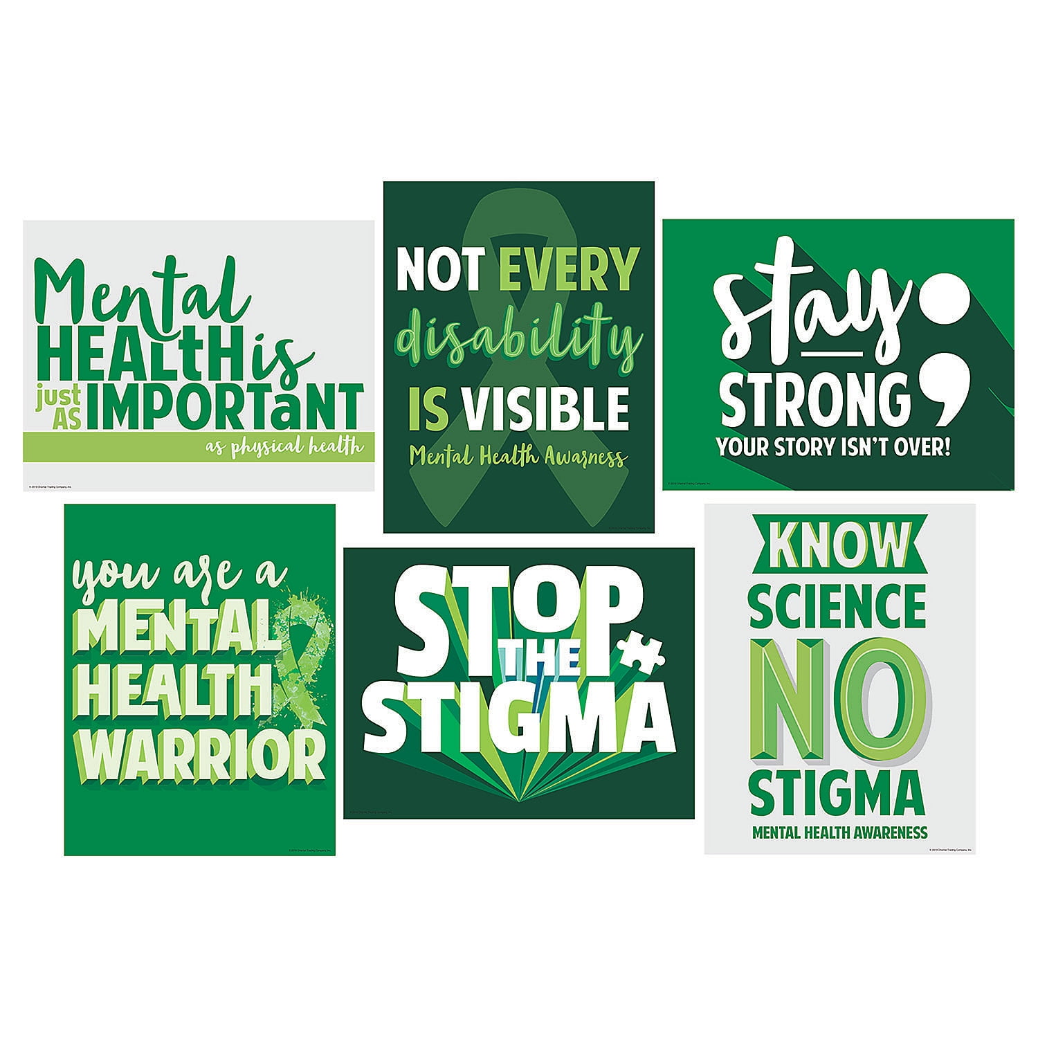 Mental Health Poster 9-Pack Mental Health Awareness Posters - 17x22 ...