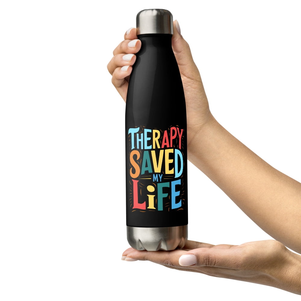 Mental Health Awareness Stainless Steel Water Bottle, Therapy Saved My ...