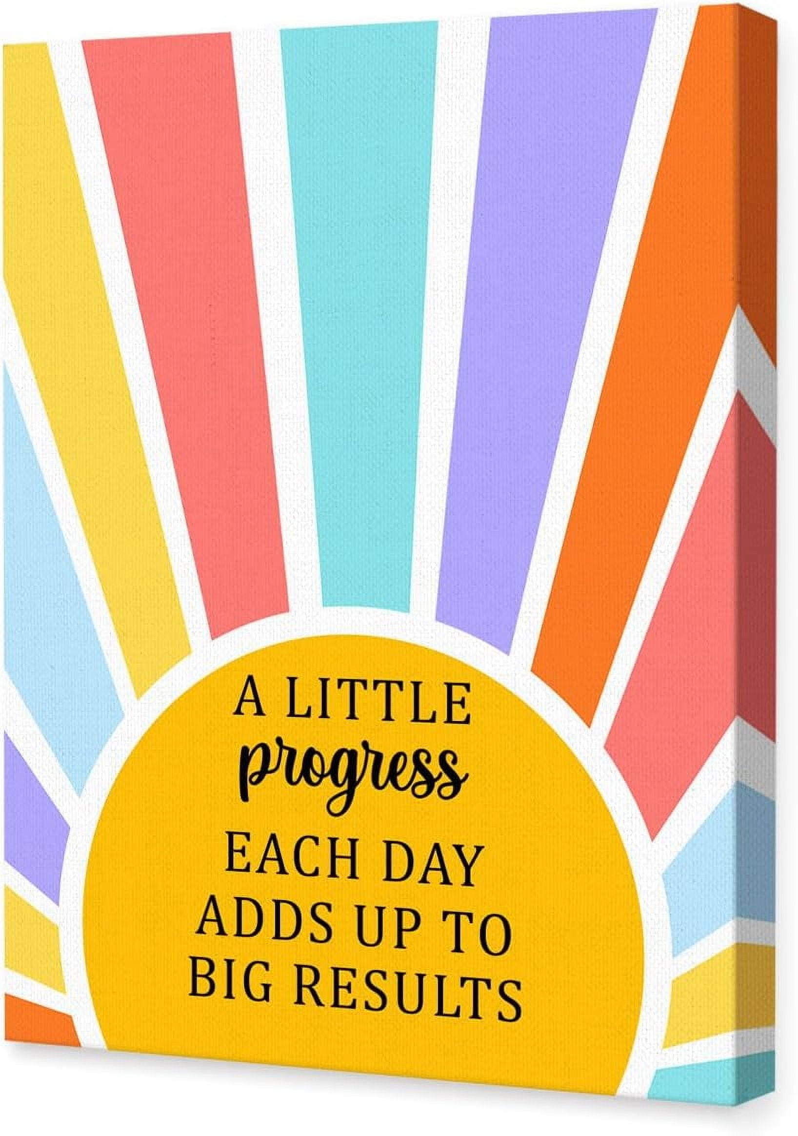 Mental Health Canvas Wall Art,A Little Progress Each Day Adds Up to Big ...