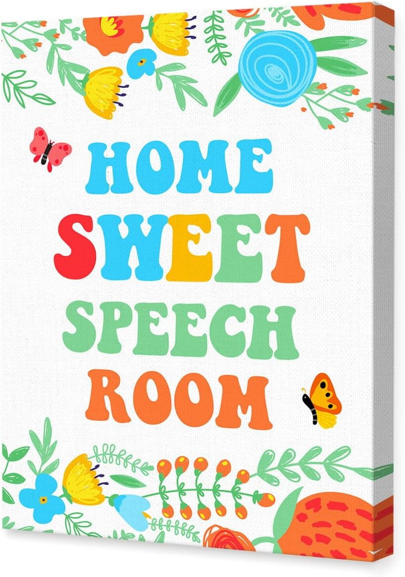 Mental Health Canvas Wall Art,Home Sweet Speech Room Therapy Artwork ...