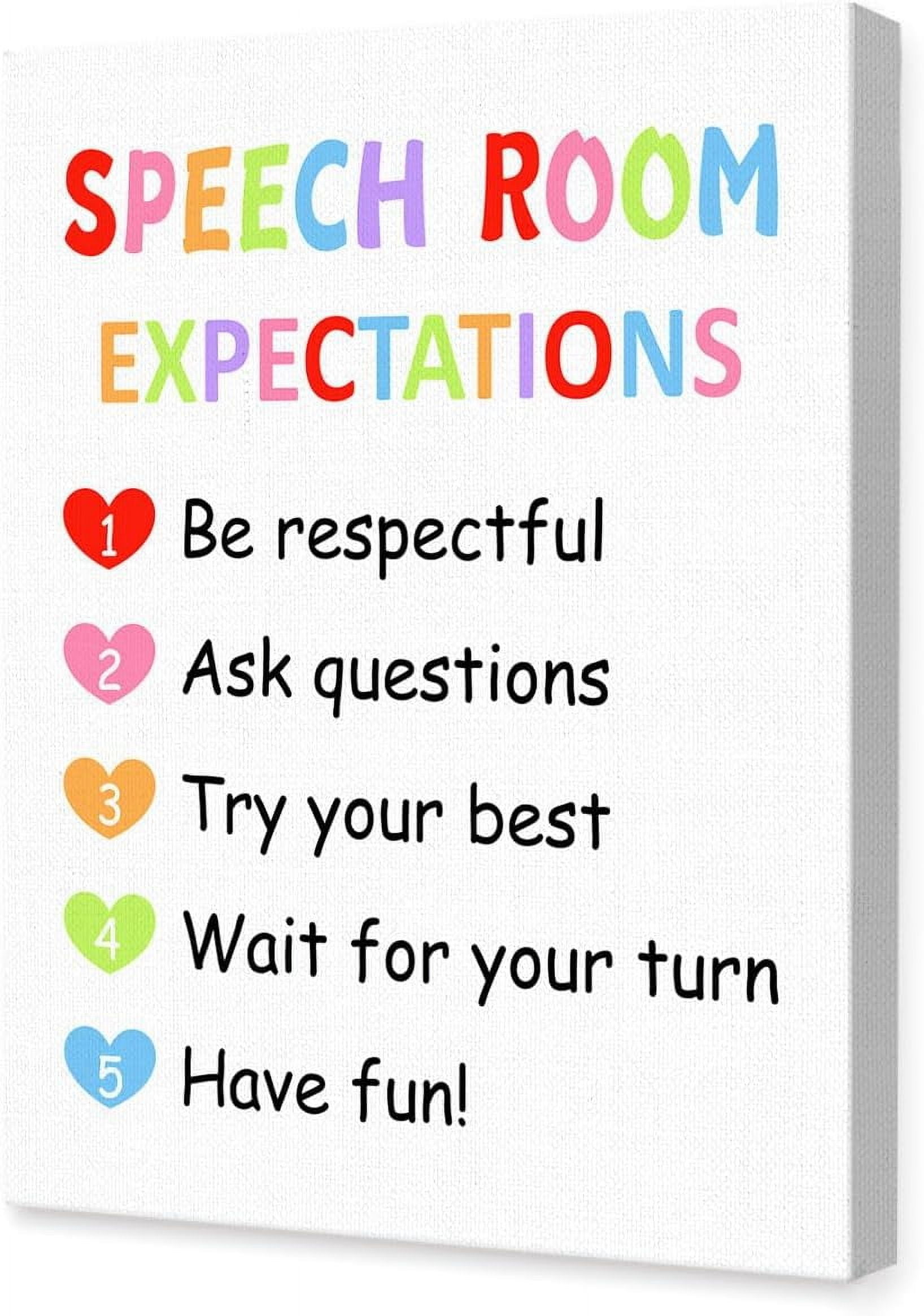 Mental Health Canvas Wall Art,Speech Room Expectations Positive Artwork ...