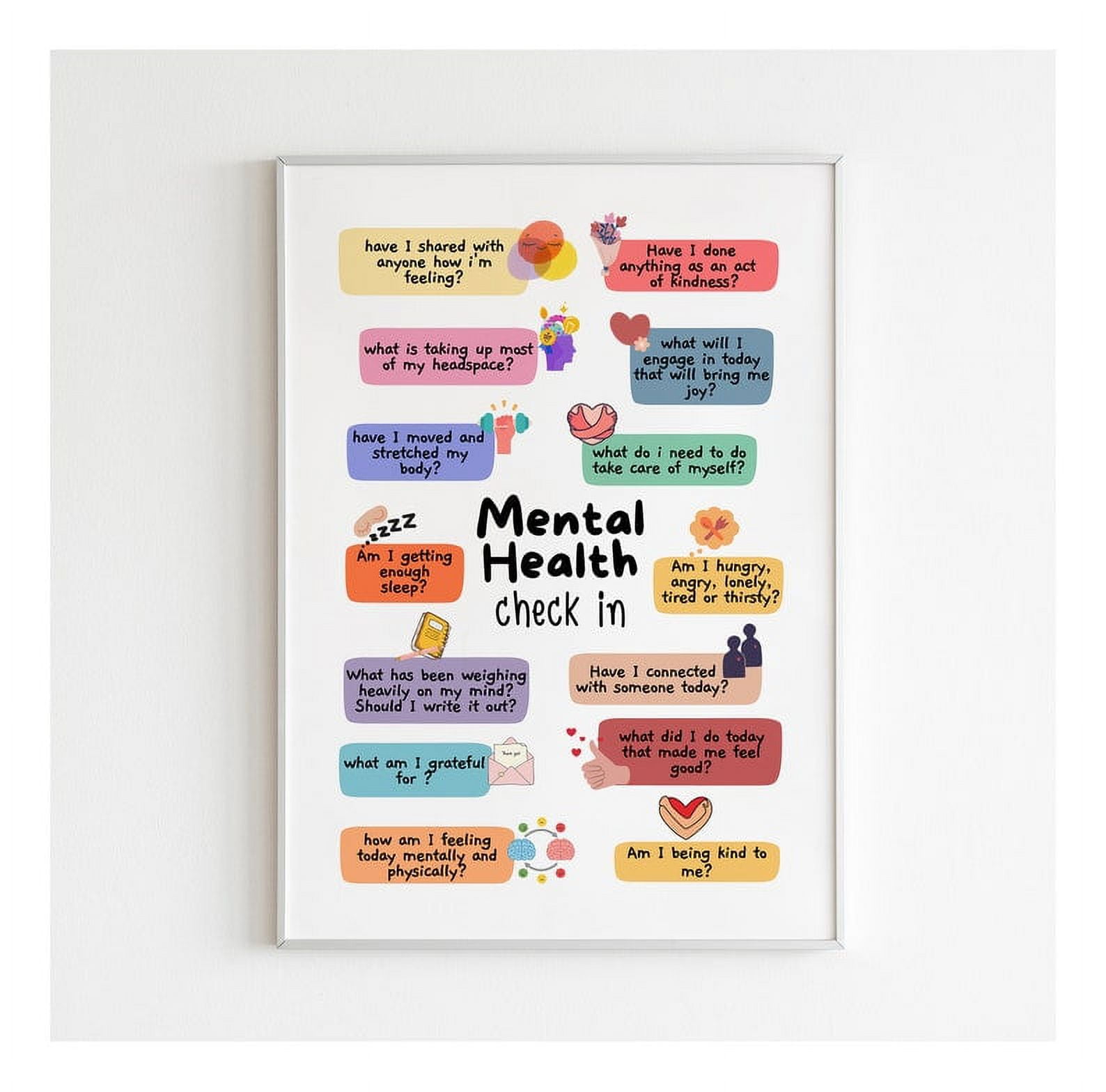 Mental Health Check In Poster/ Canvas Therapy Office Decor School ...