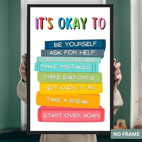 Mental Health Decor for Classroom - It Is ok To Poster for Book Lover ...
