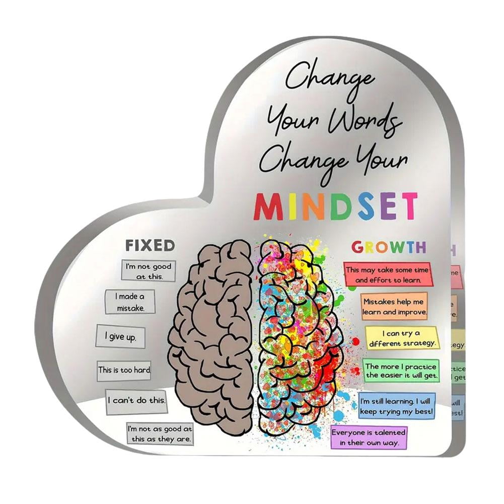 Mental Health Decor, Psychotherapy Affirmations Heart Acrylic Sign ...