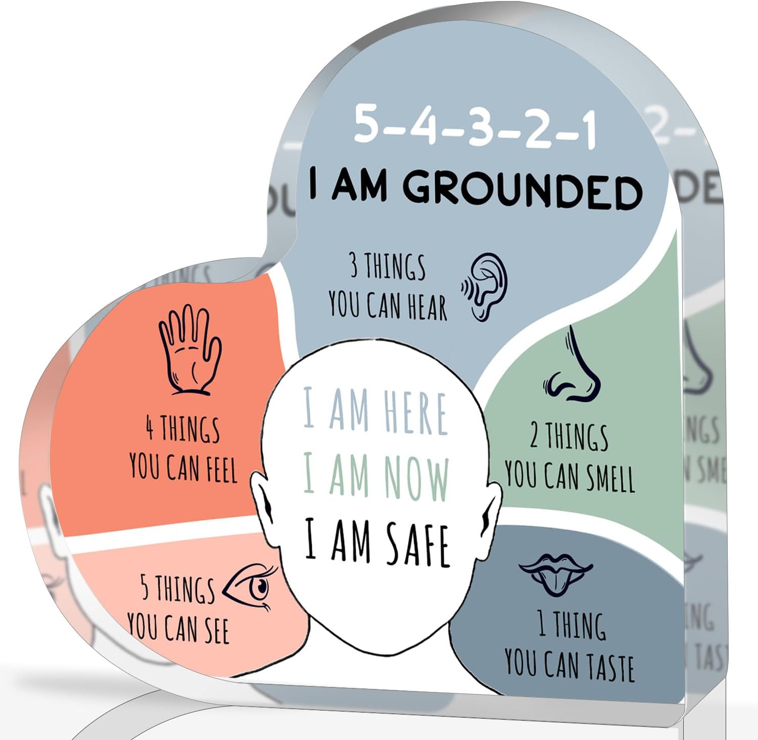Mental Health Decor, Psychotherapy Affirmations Heart Acrylic Sign ...