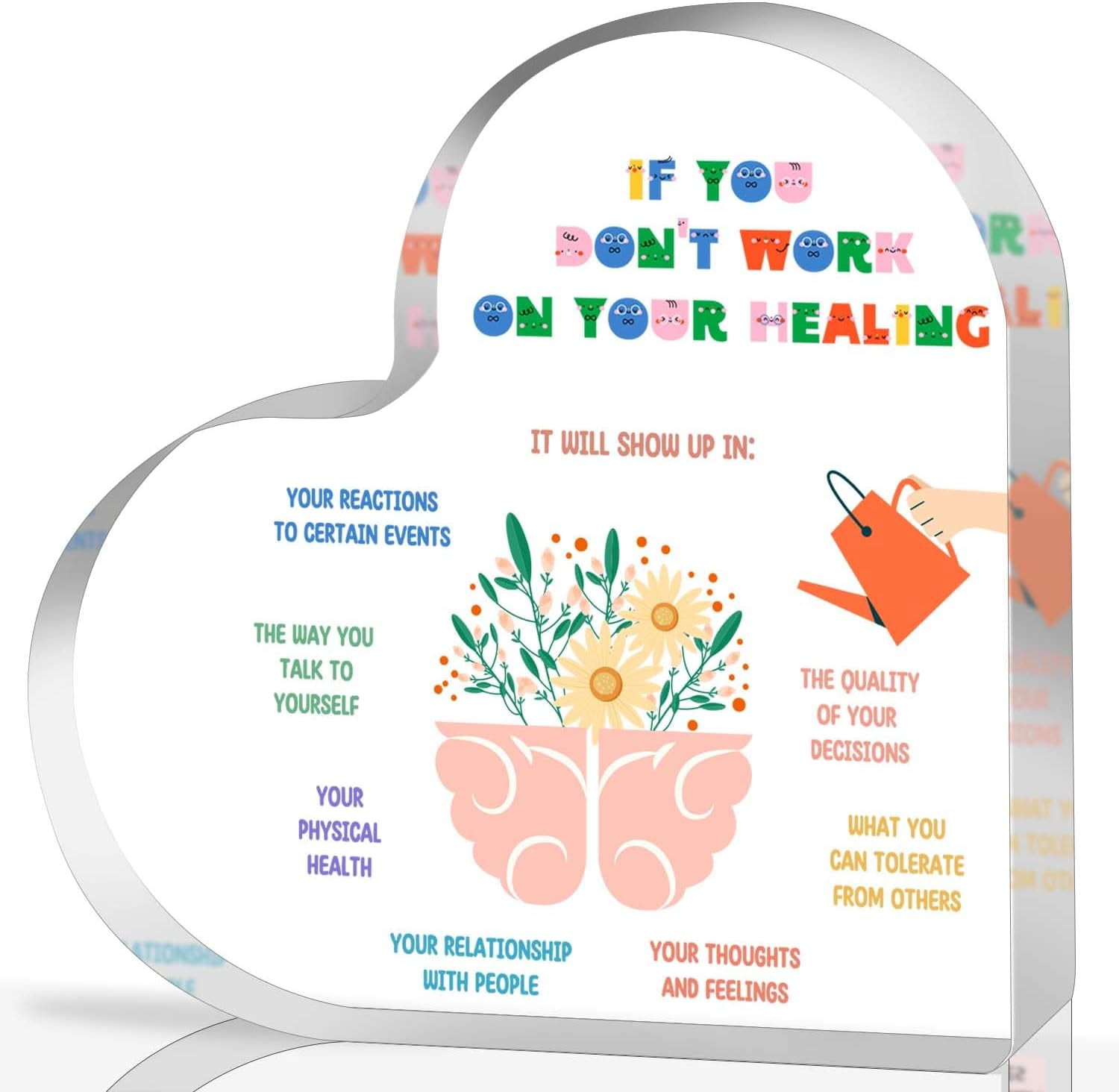 Mental Health Decor, Psychotherapy Affirmations Therapist Office Heart ...