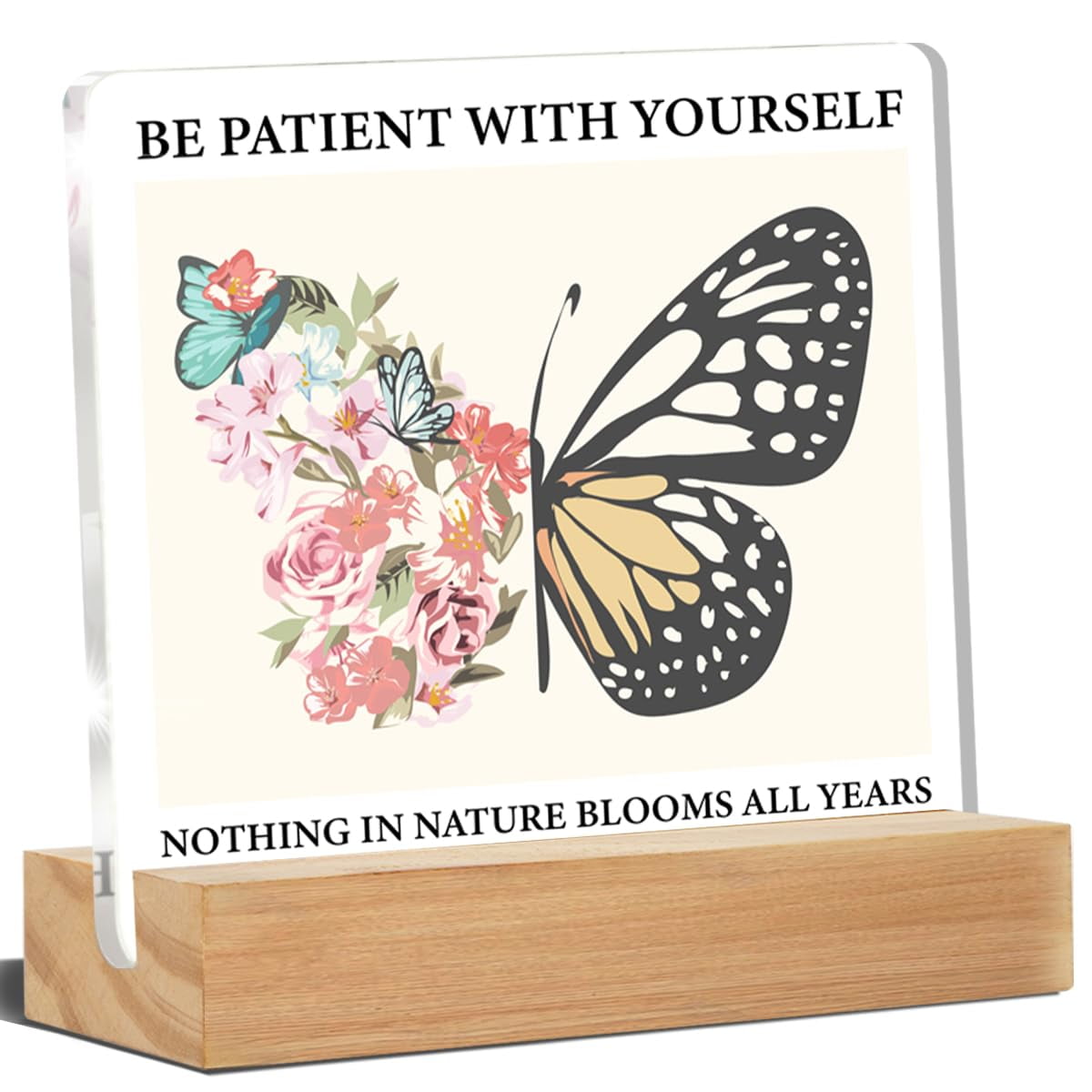Mental Health Desk Decor, Inspirational Floral Butterfly Therapy Desk ...