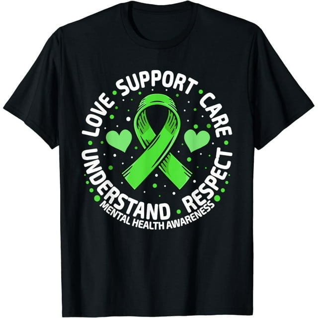 Mental Health Family Support Green Mental Health Awareness T-Shirt - Walmart.com