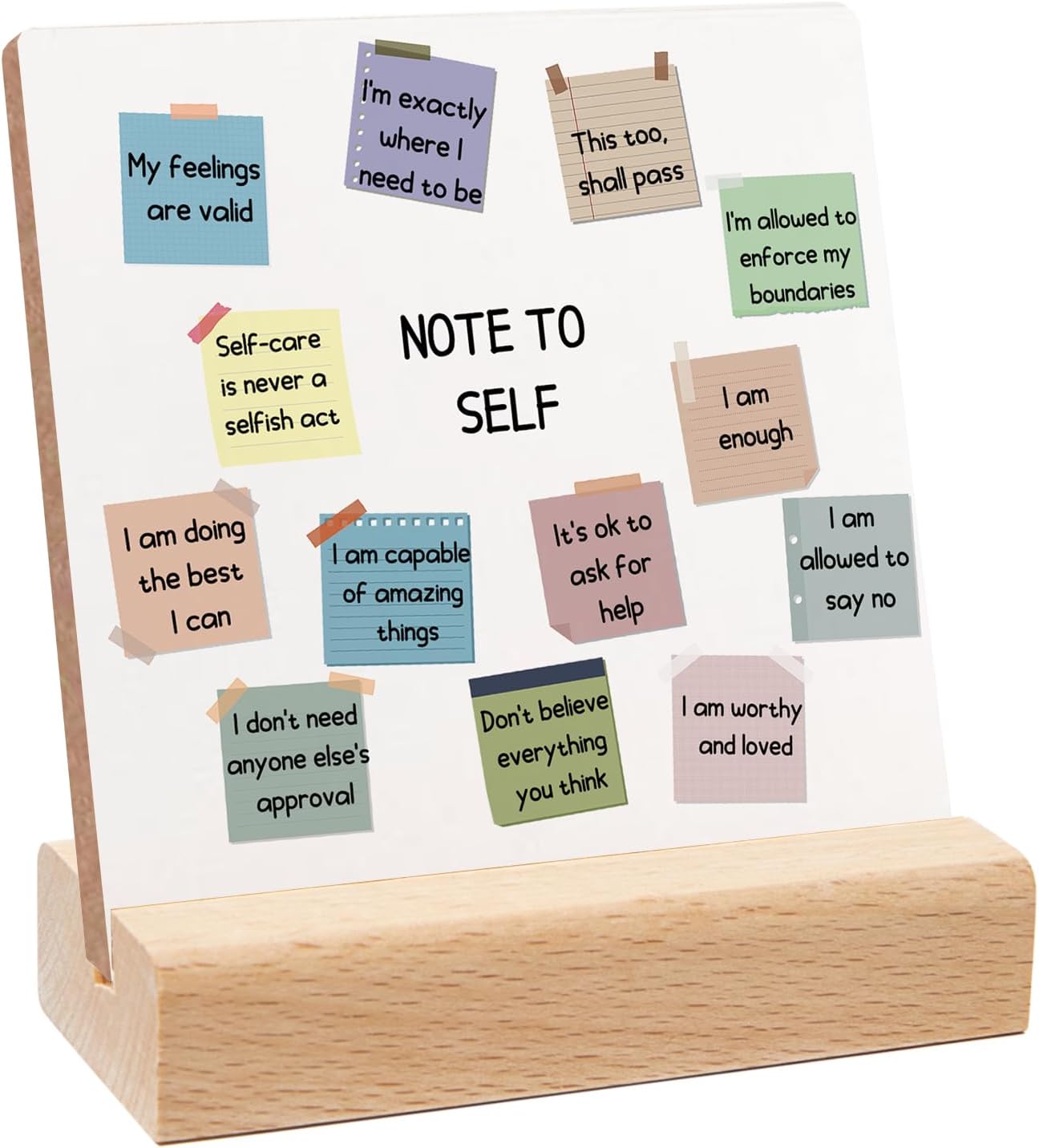 Mental Health Gentle Reminders Gift, Positive Self Affirmations Wooden ...