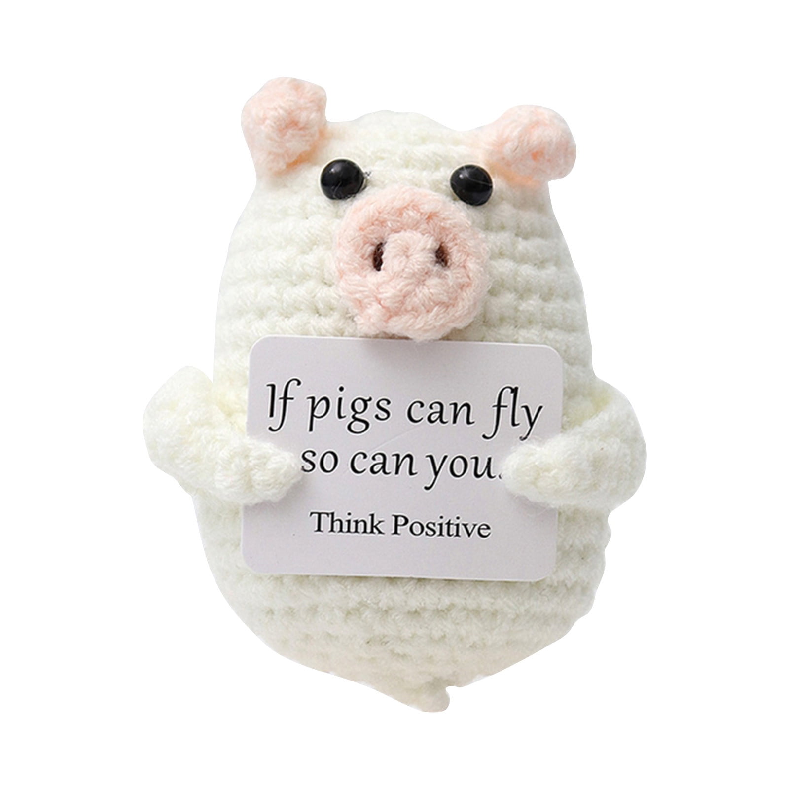 Mental Health Gifts - Hand-Knitted Pig Wool Doll Positive Energy ...