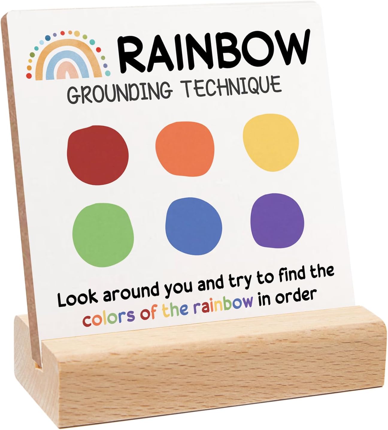 Mental Health Inspirational Gift, Colorful Positive Affirmations Wood Sign With Wooden Stand ...