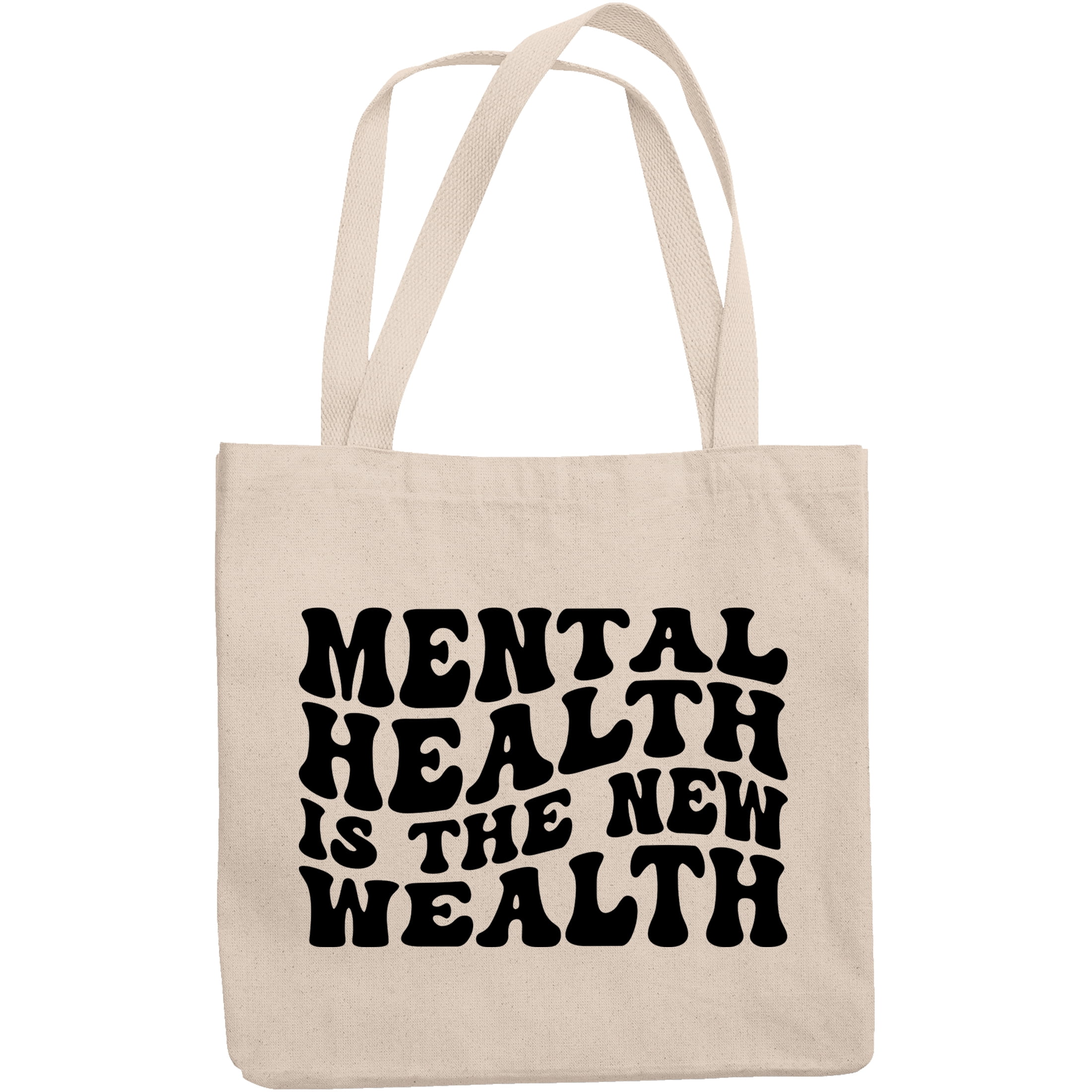 Mental Health Is the New Wealth Quote, Groovy Retro Wavy Text Merch ...