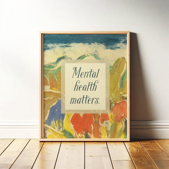 Mental Health Matters Art Print: Vintage Abstract Decor For Therapist ...
